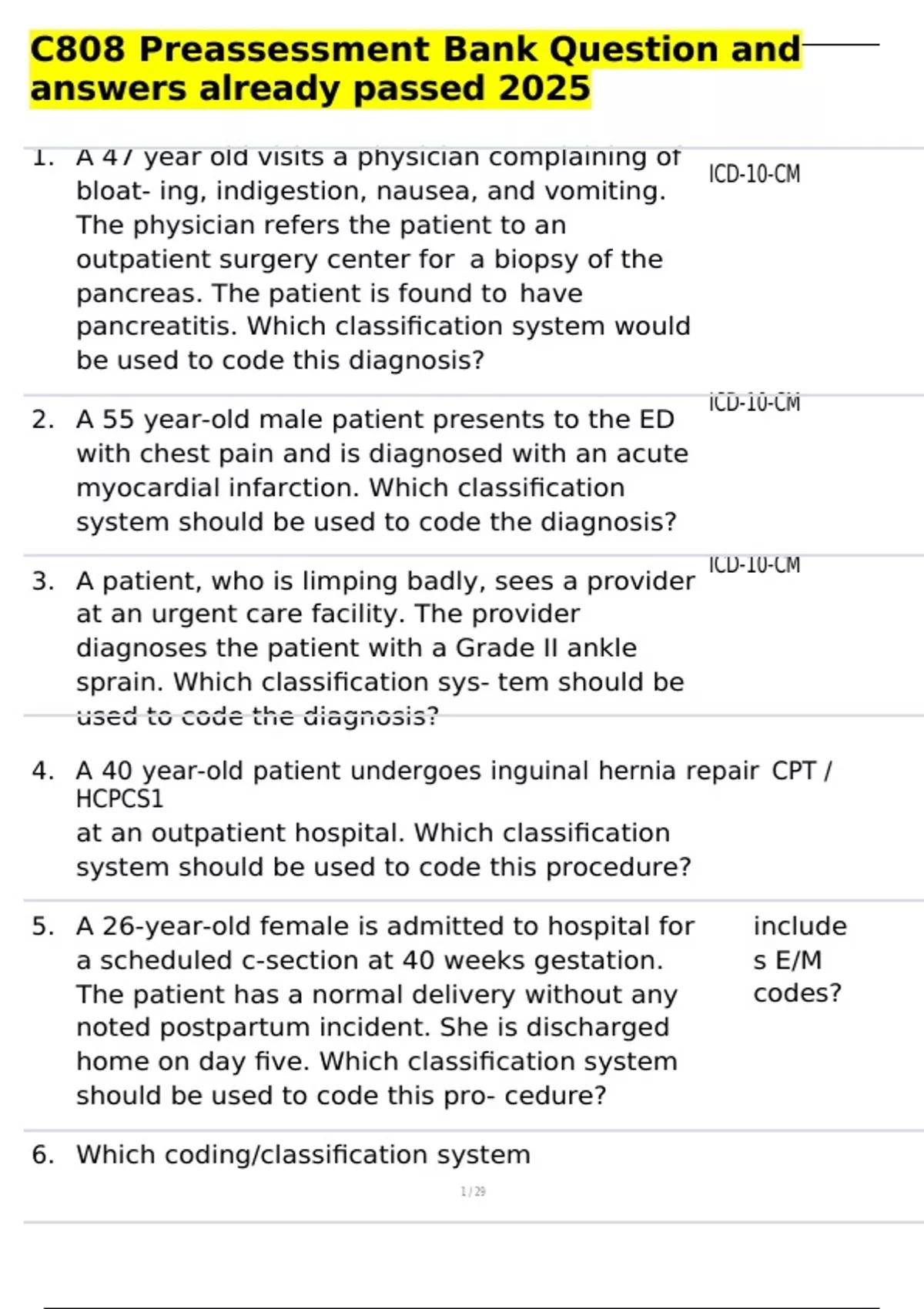 C808 Preassessment Bank Question and answers already passed 2025 - C808 Preassessment Bank ...