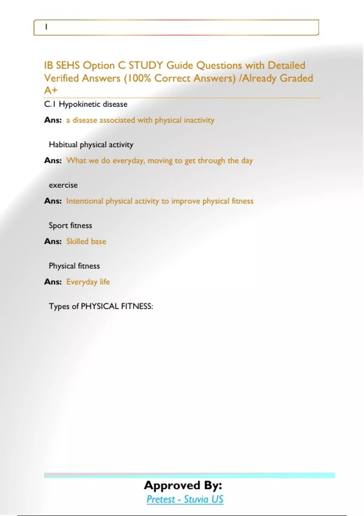 IB SEHS Option C STUDY Guide Questions with Detailed Verified Answers ...