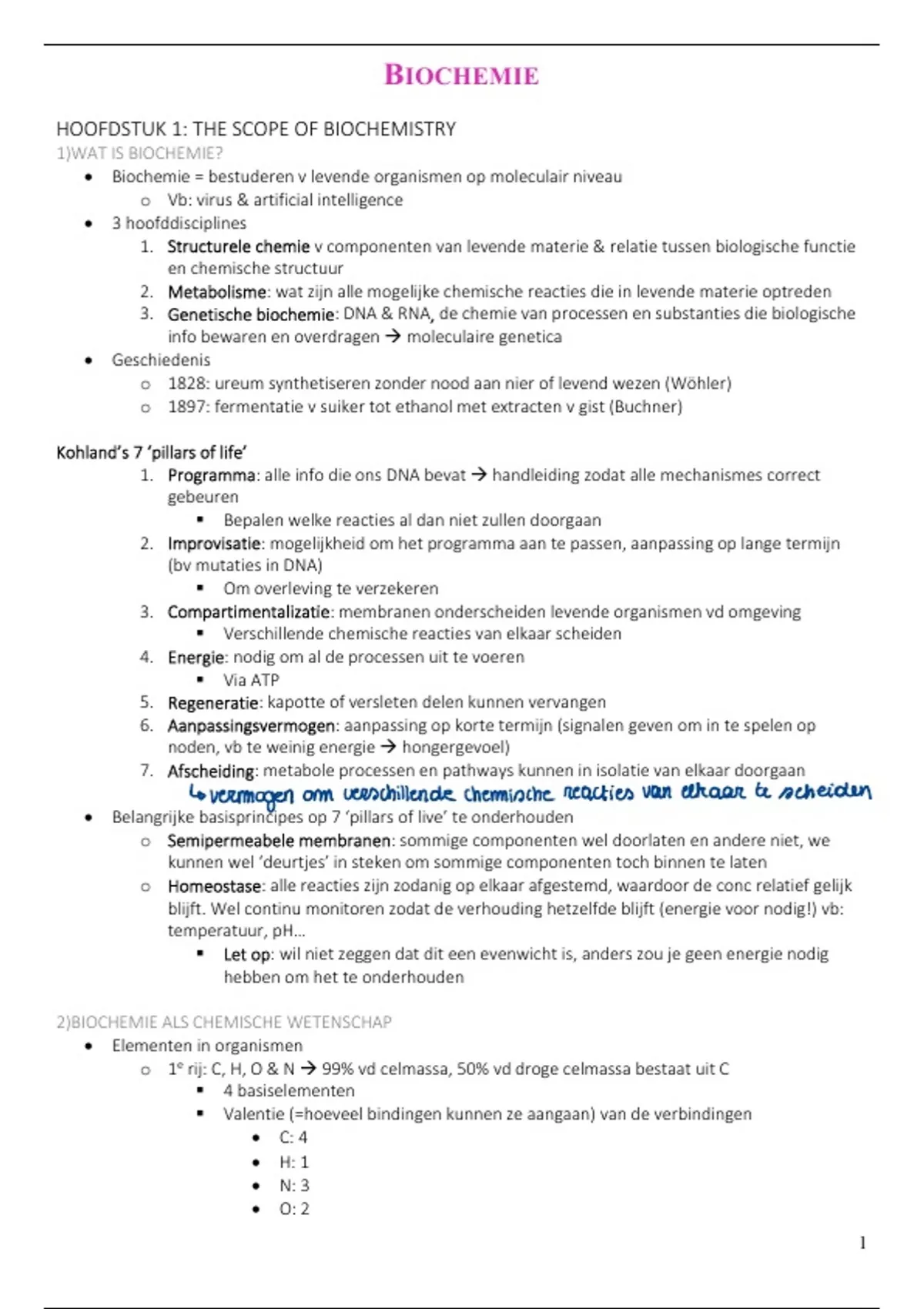 Samenvatting - Biochemie (J000494A, prof. Remaut) - geslaagd in eerste ...