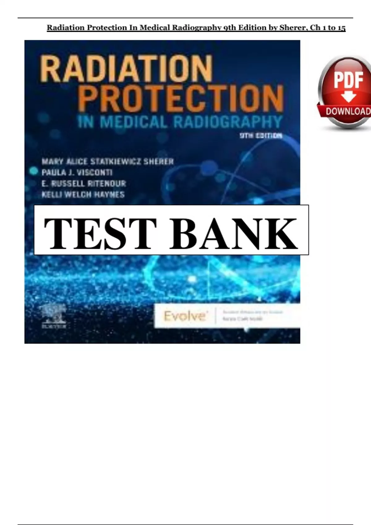 Test Bank - Radiation Protection in Medical Radiography, 9th Edition by ...