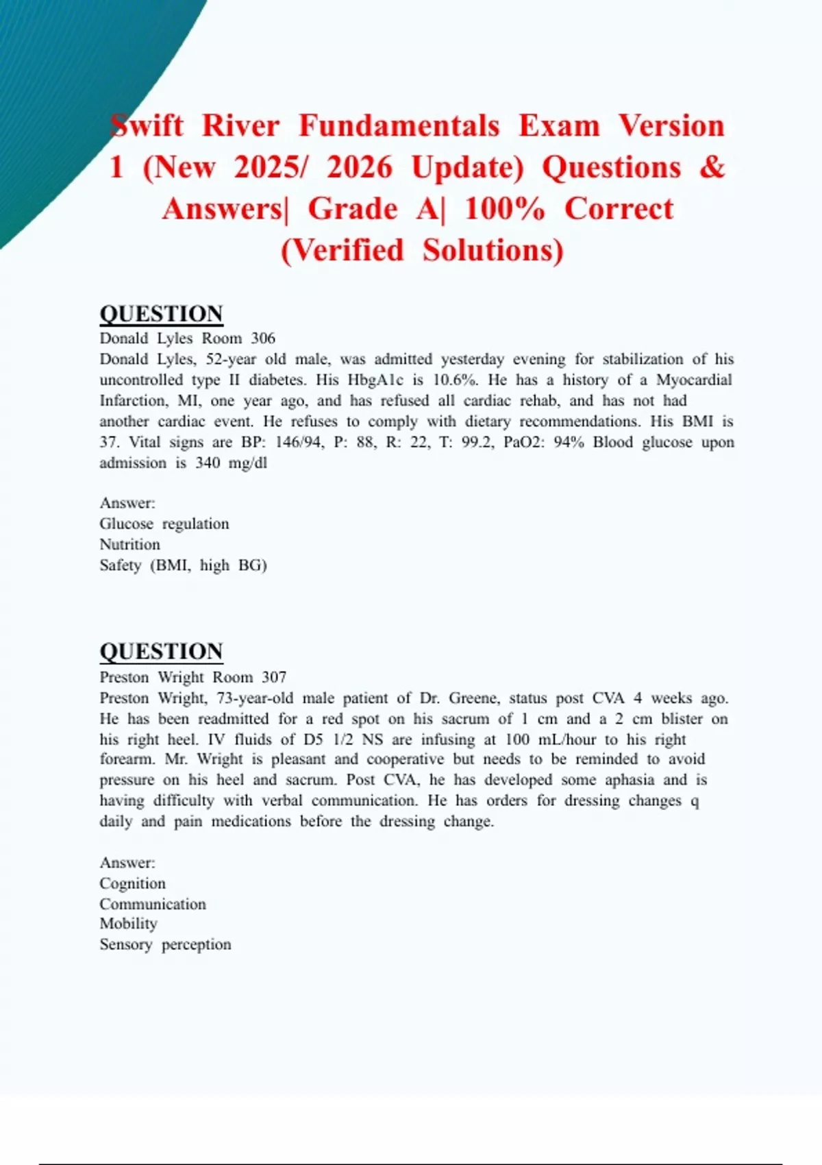 Swift River Fundamentals Exam Version 1 (New 2025/ 2026 Update ...