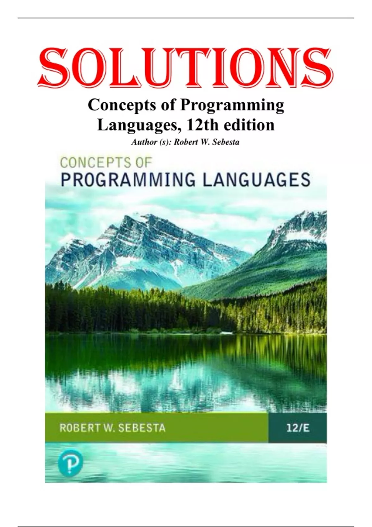 Solution Manual For Concepts of Programming Languages 12th Edition by Robert Sebesta ...