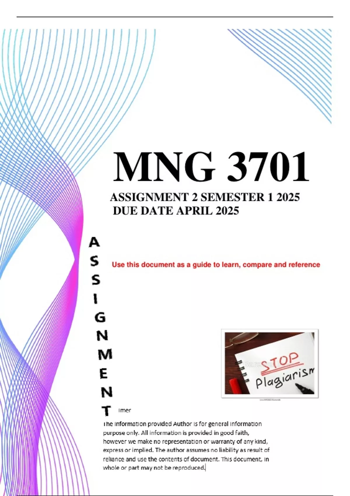 MNG3701 ASSIGNMENT 2 ( COMPLETE QUESTIONS AND ANSWERS) SEMESTER 1 2025 ...