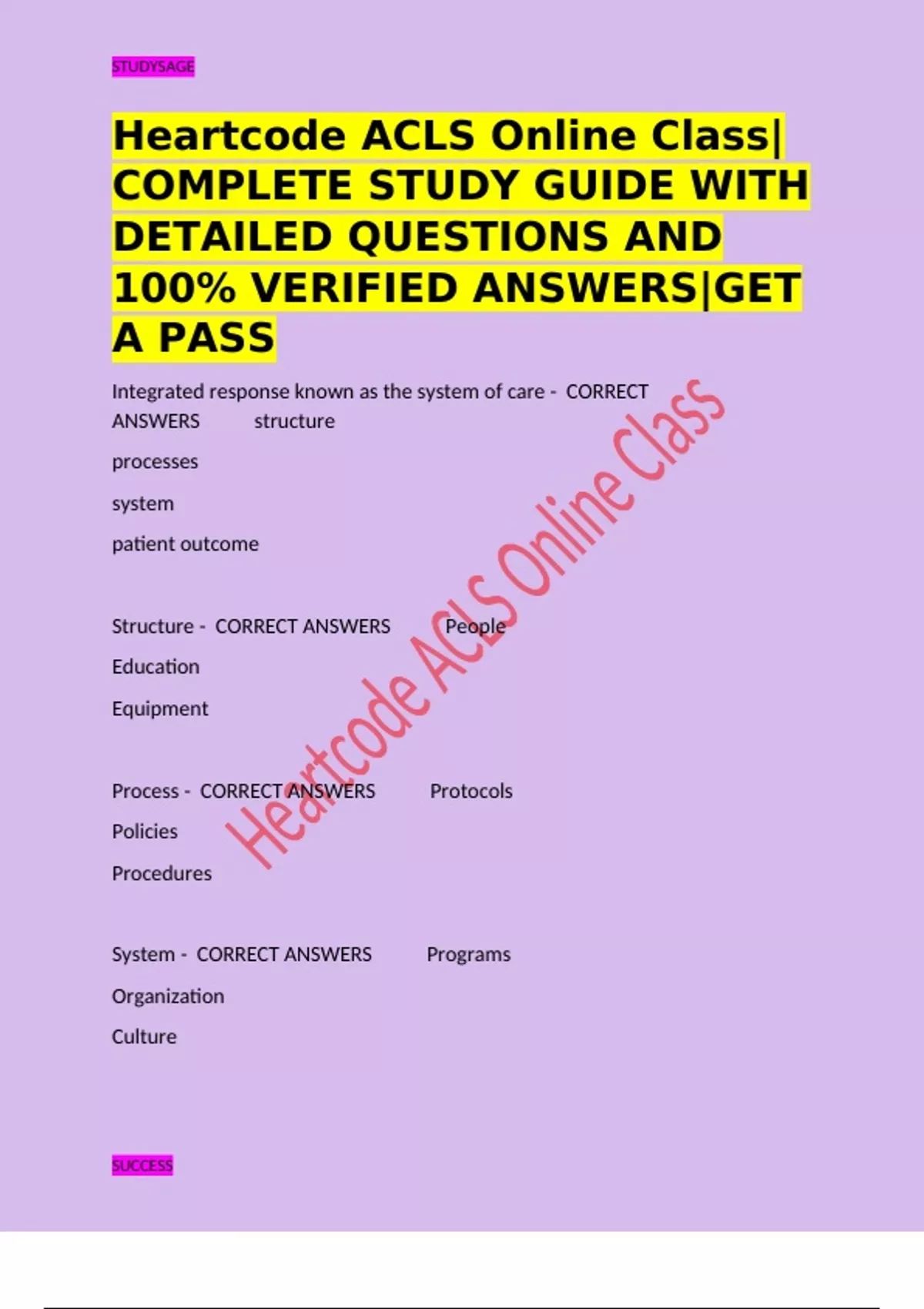 Heartcode ACLS Online Class|COMPLETE STUDY GUIDE WITH DETAILED ...