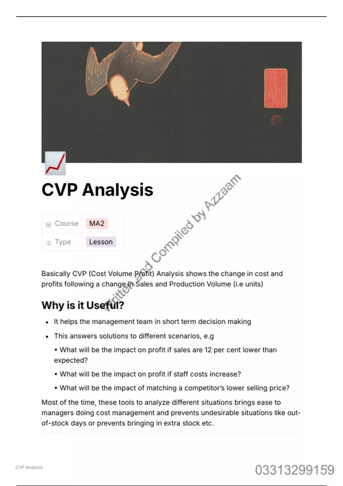 CVP Analysis Notes, Student made summary perfect for learning core idea ...