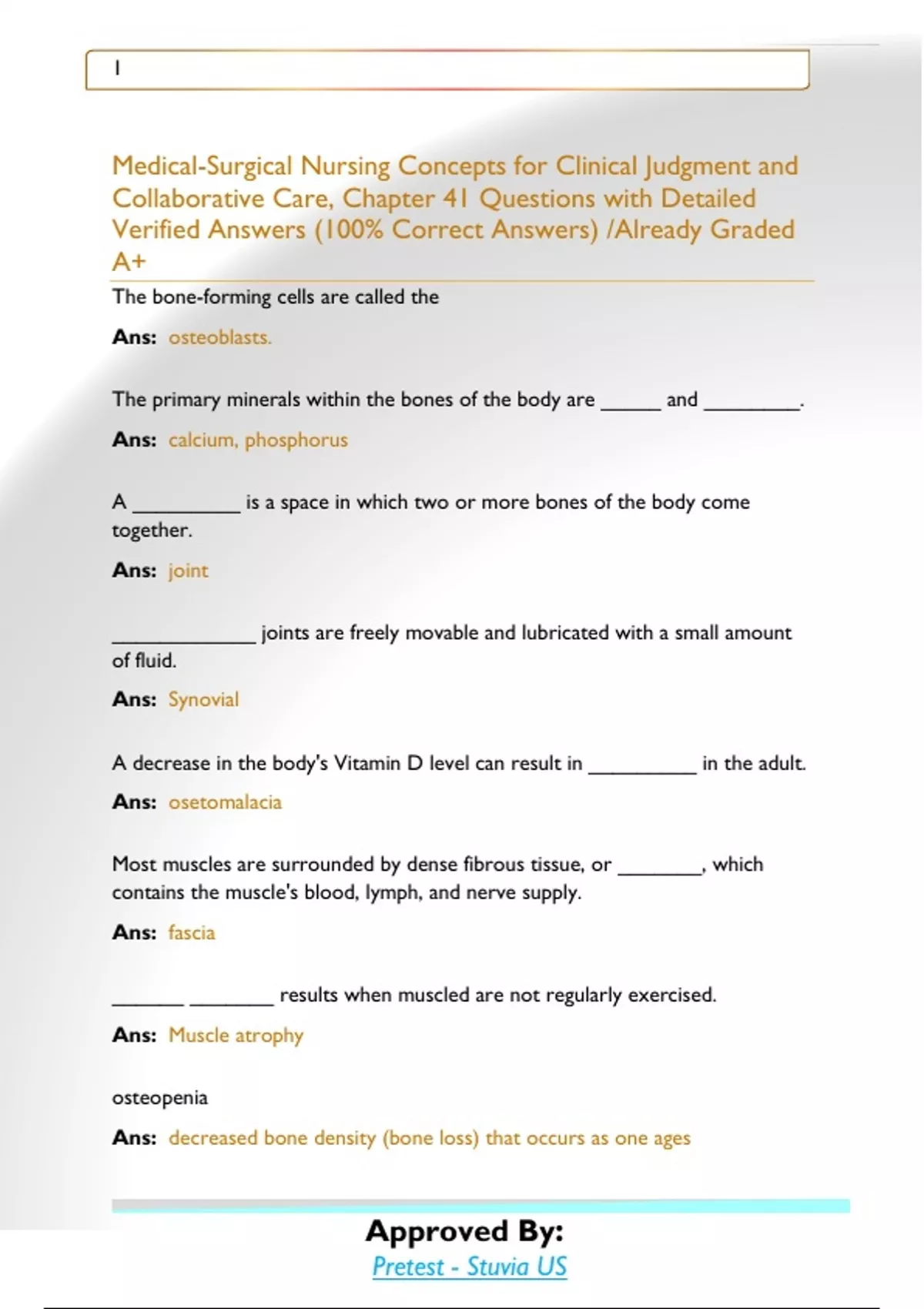 Medical-Surgical Nursing Concepts for Clinical Judgment and ...