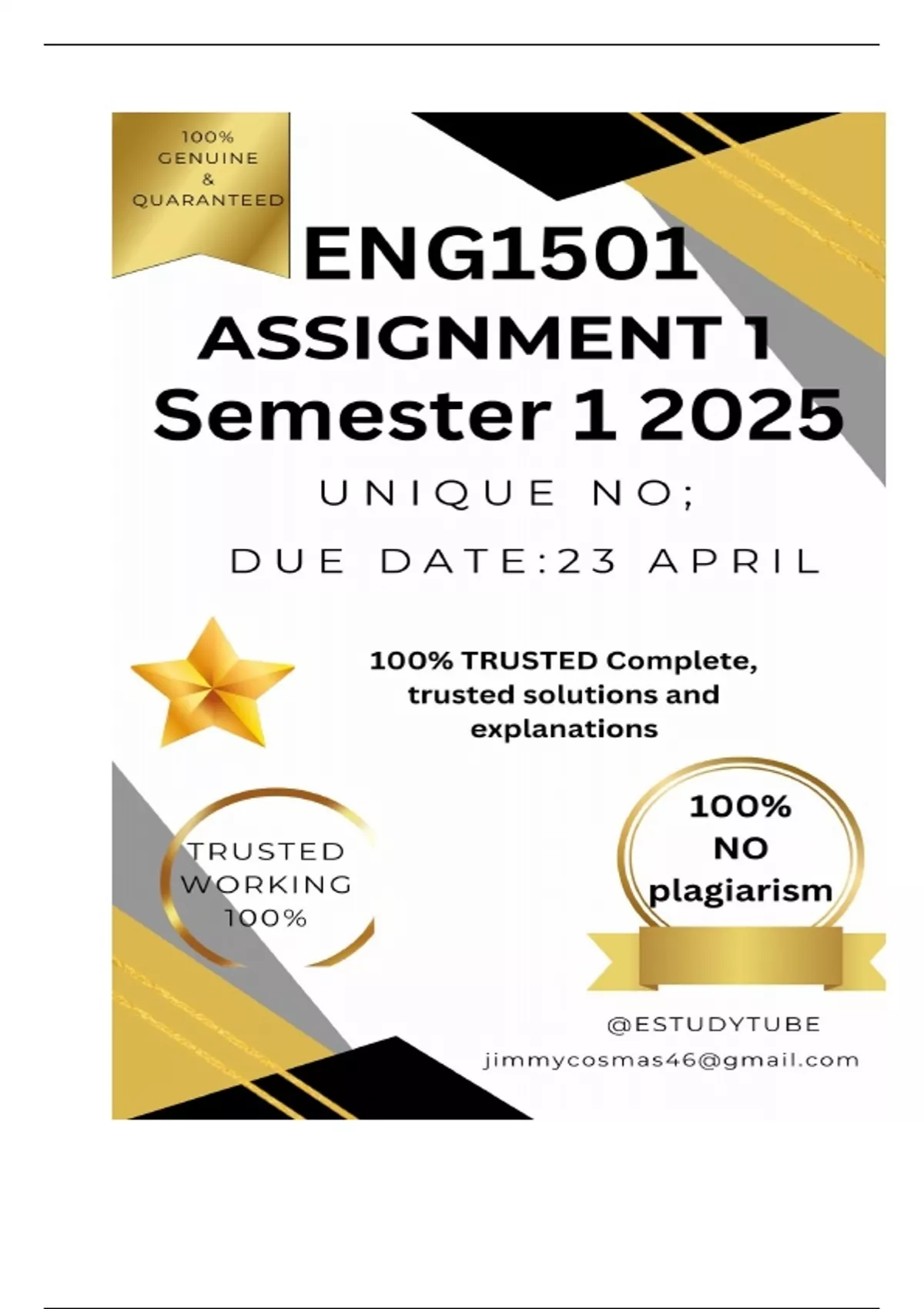 ENG1501 Assignment 1 (COMPLETE GUIDELINE) 2025 - DUE 23 April 2025 - Foundations in English ...
