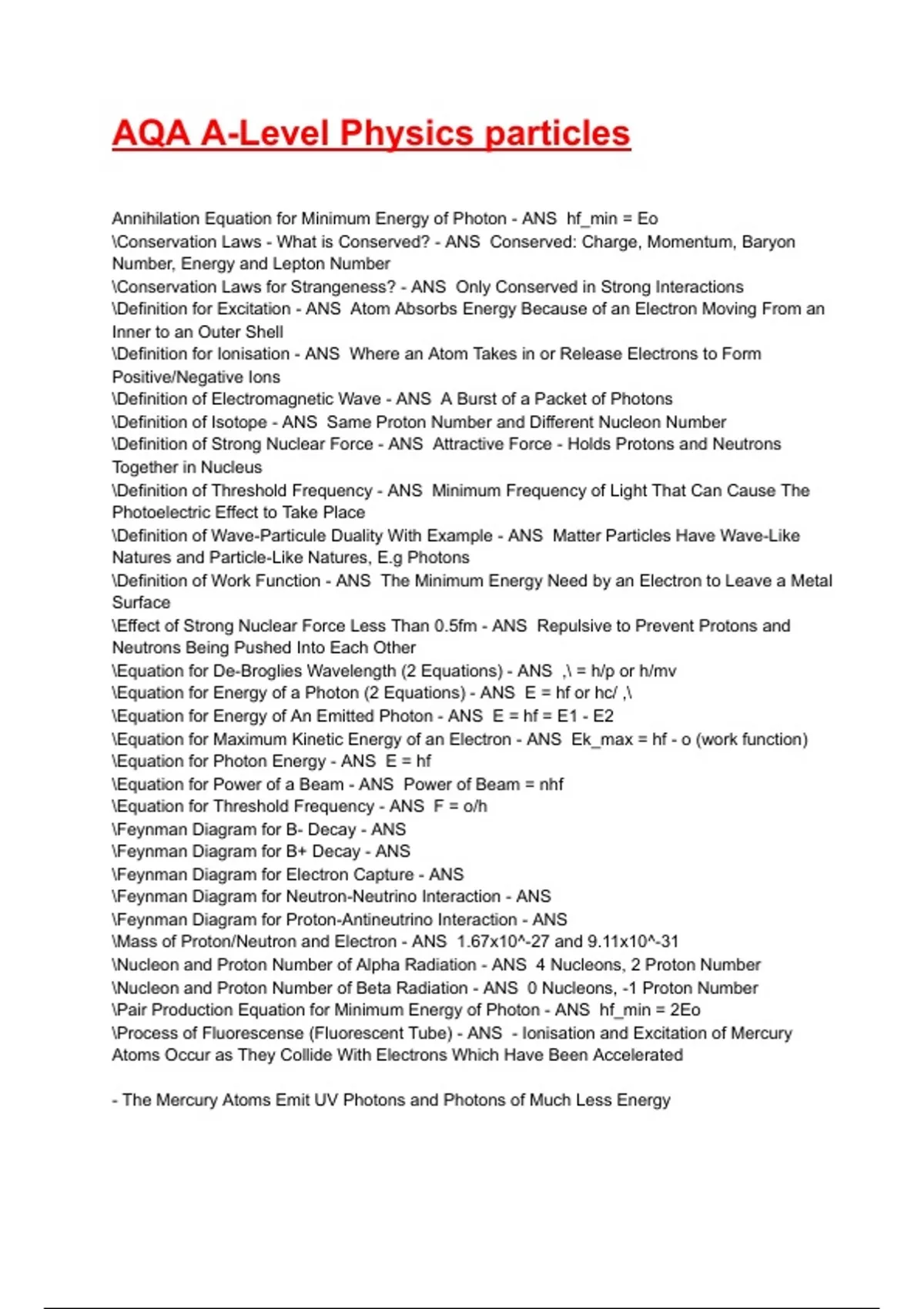 AQA A-Level Physics particles Exam 2025/2026 Questions With Completed & Verified Solutions ...