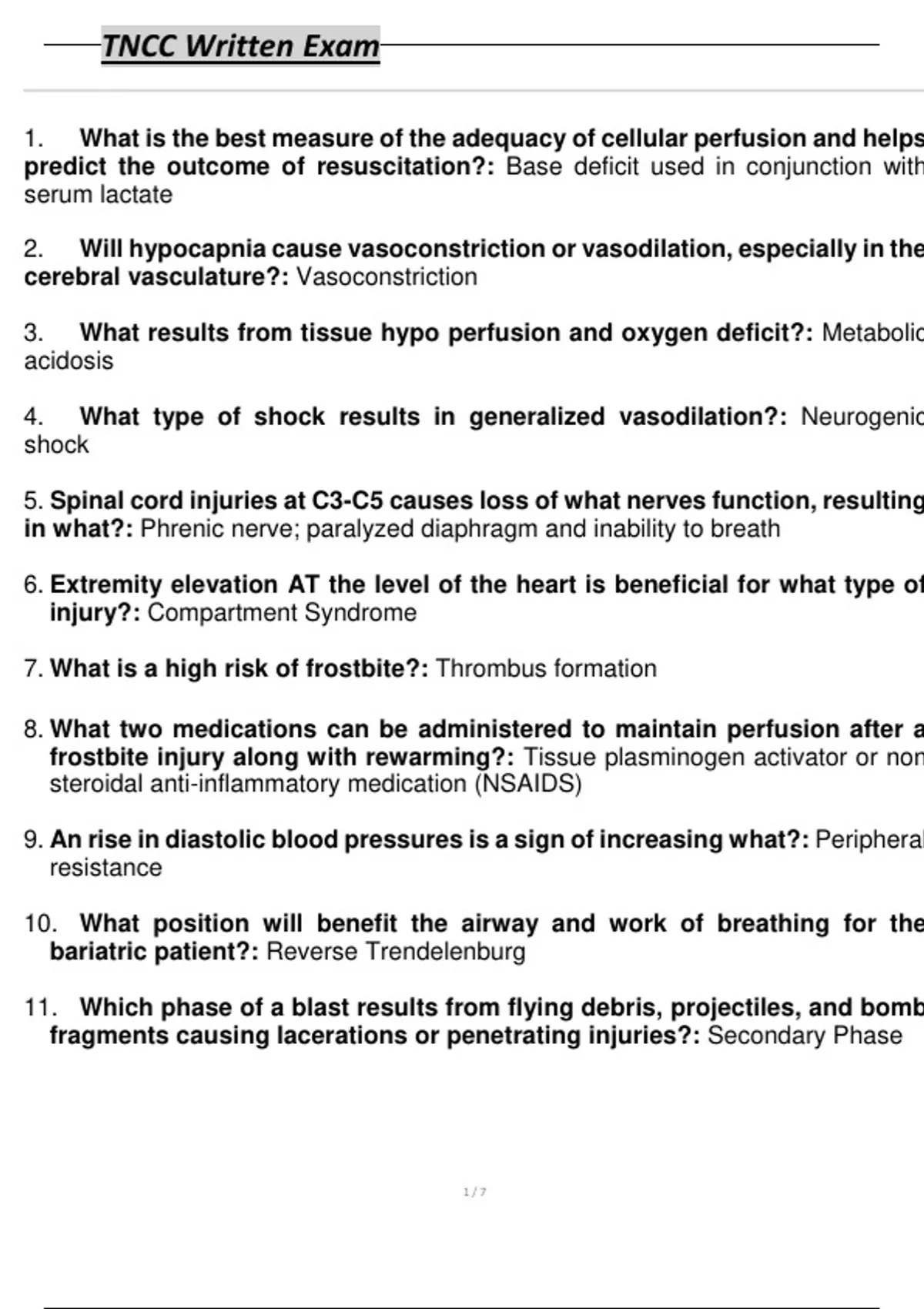 TNCC final exam test open book updated with complete solution - TNCC ...