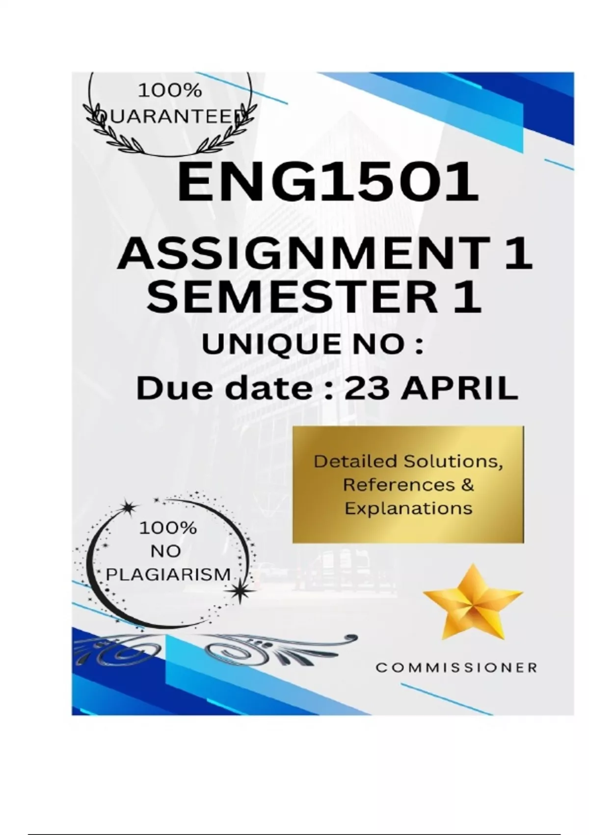 ENG1501 Assignment 1 (COMPLETE ANSWERS) Semester 1 2025 - DUE 23 April 2025 - Foundations in ...