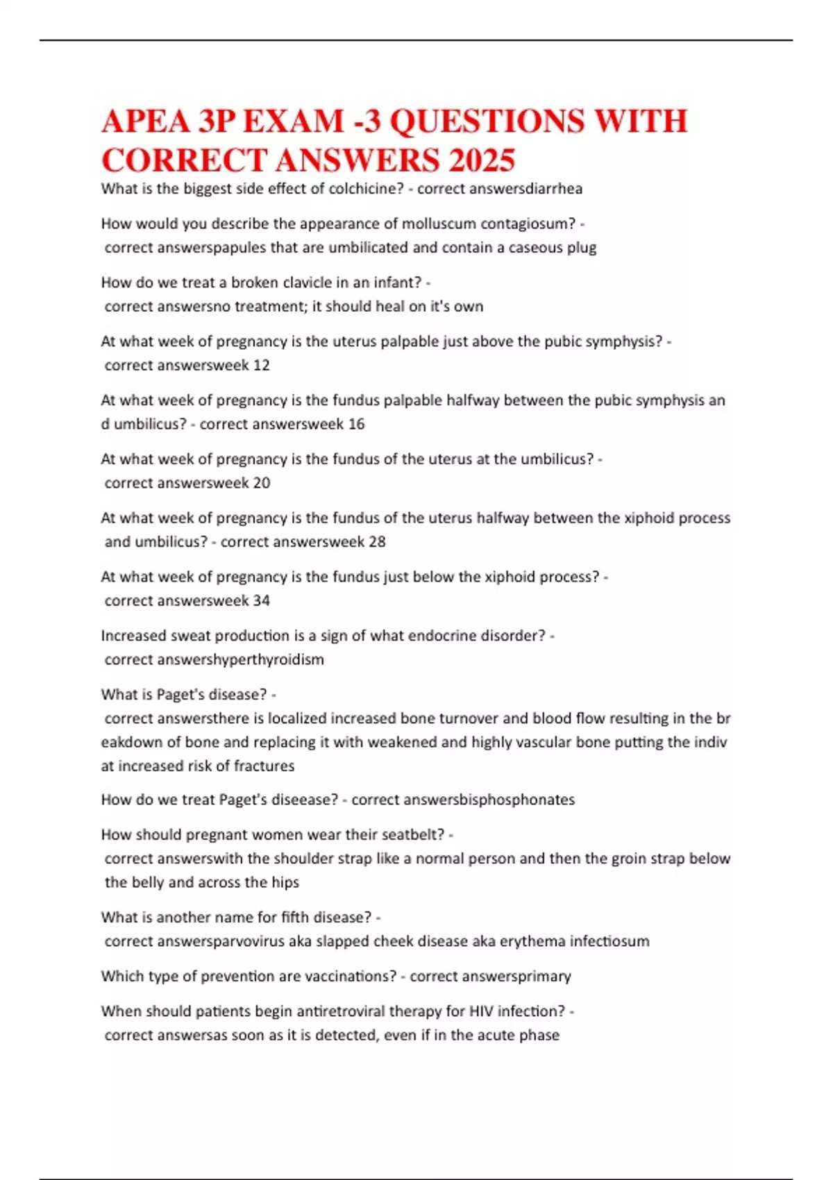 APEA 3P EXAM questions with correct answers 2025 - APEA- Psych Pharm ...