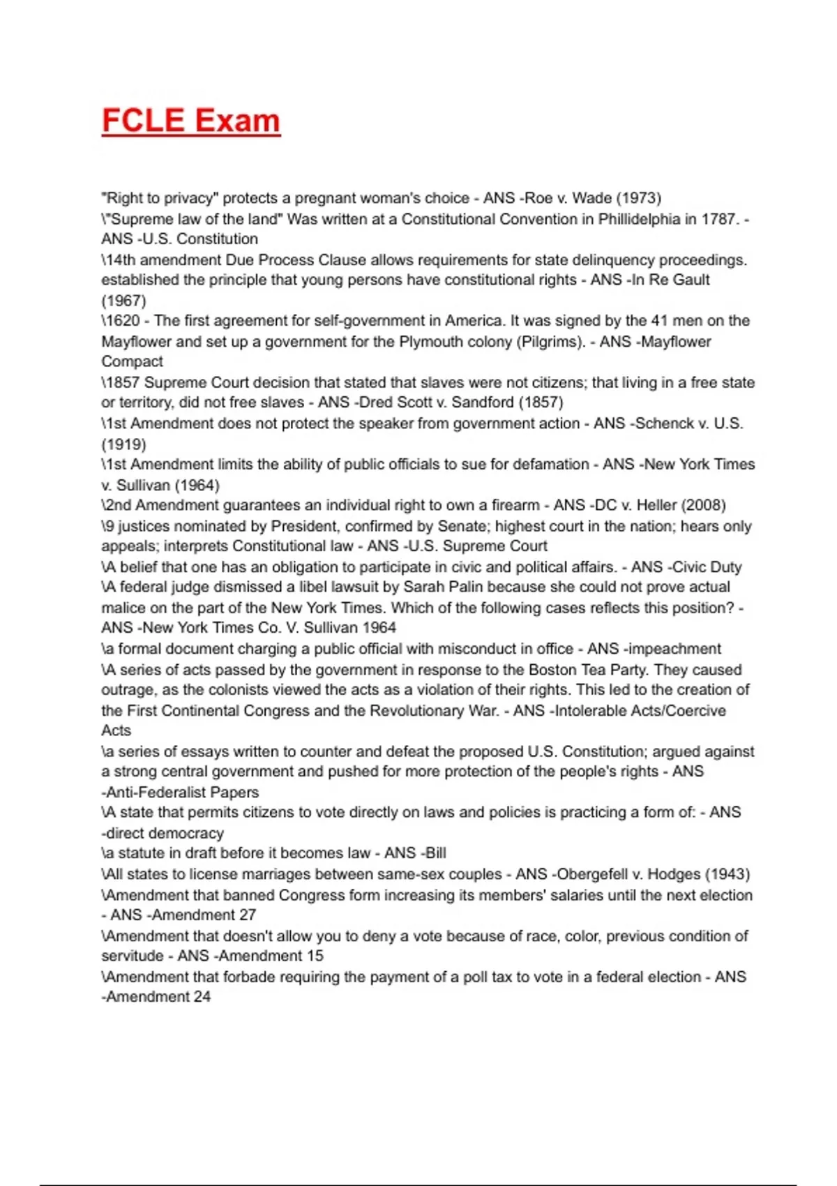 FCLE Exam 2025/2026 Questions With Completed Solutions. - FCLE - Stuvia US