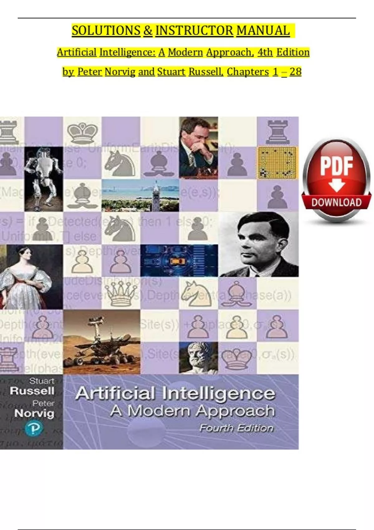 SOLUTIONS & INSTRUCTOR MANUAL for Artificial Intelligence A Modern ...
