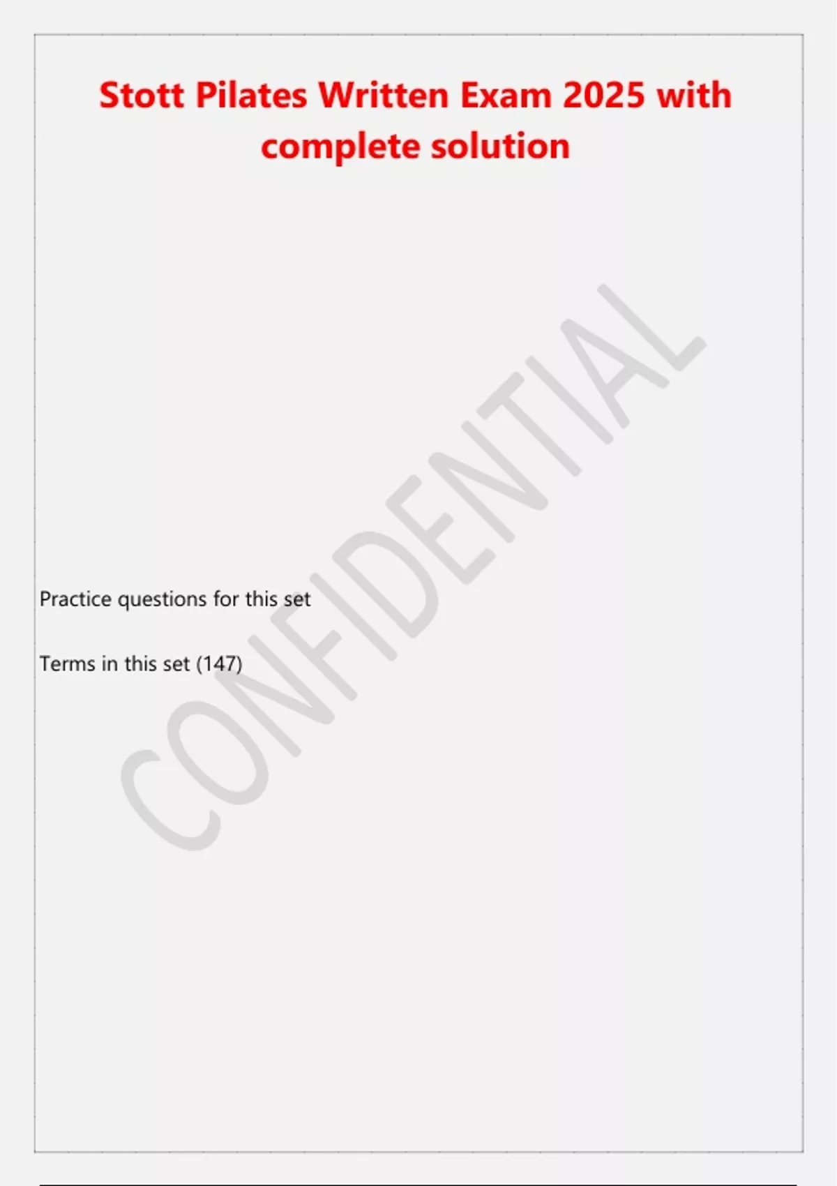 Stott Pilates Written Exam 2025 with complete solution - Stott Pilates ...