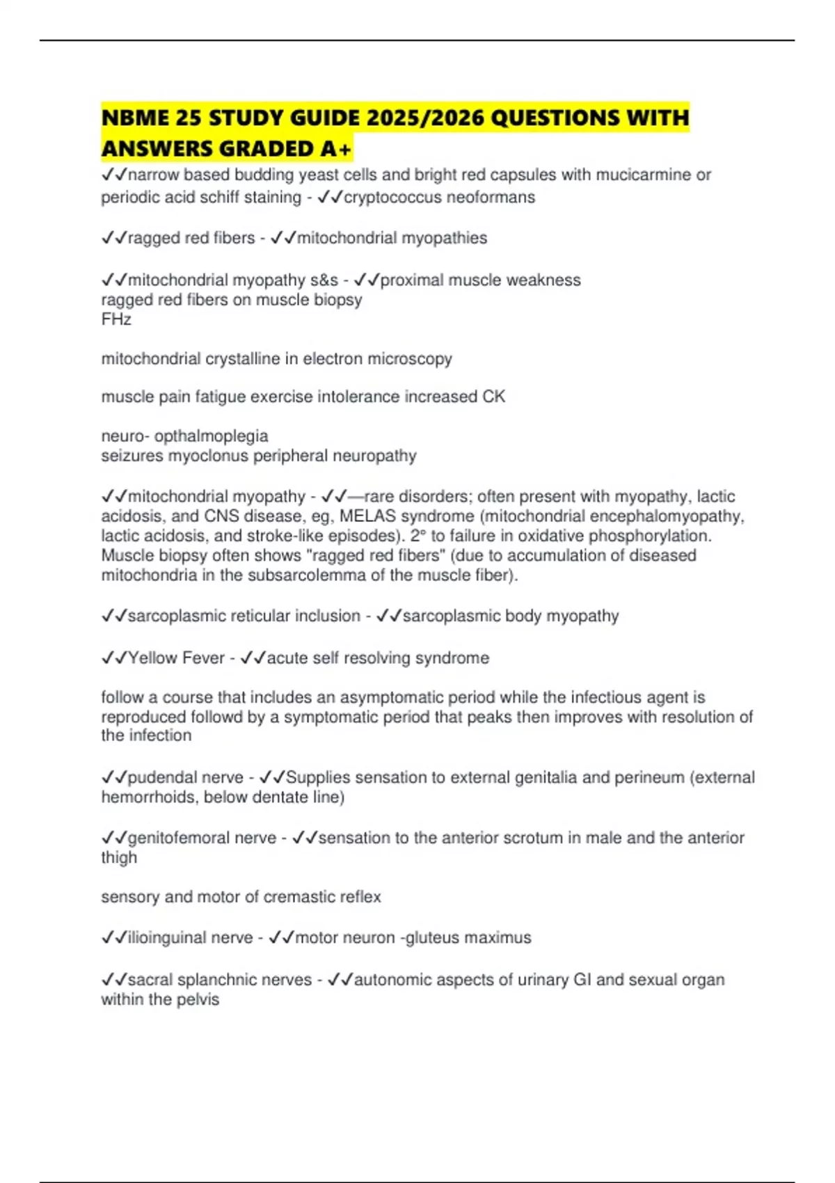 NBME 25 STUDY GUIDE 2025/2026 QUESTIONS WITH ANSWERS GRADED A+ - NBME 25 - Stuvia US