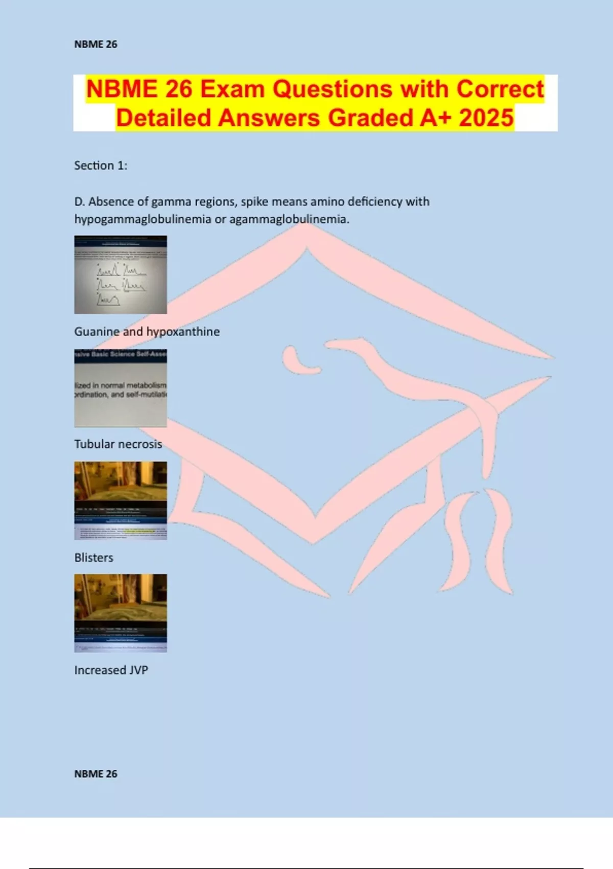 NBME 26 Exam Questions with Correct Detailed Answers Graded A+ 2025 - NBME 26 - Stuvia US