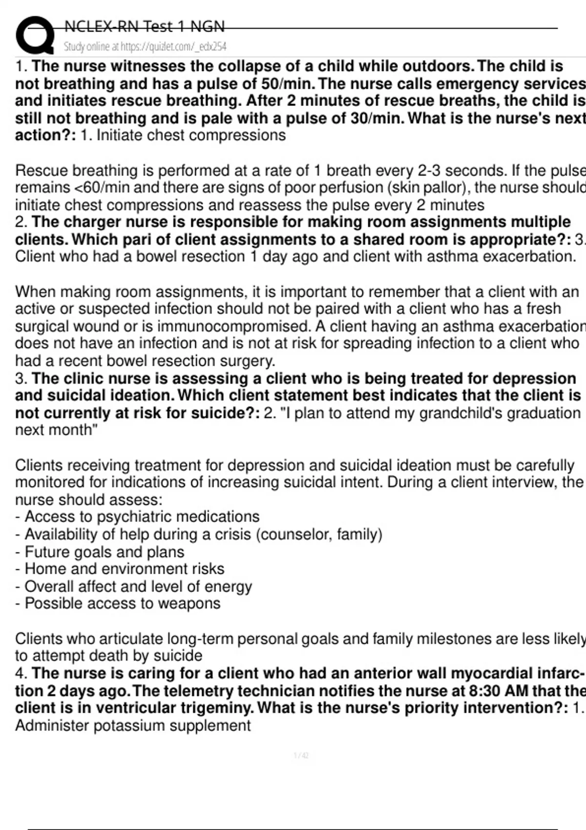 NCLEX-RN Test 1 NGN | 103 ACTUAL EXAM COMPLETE QUETIONS AND ANSWERS ...