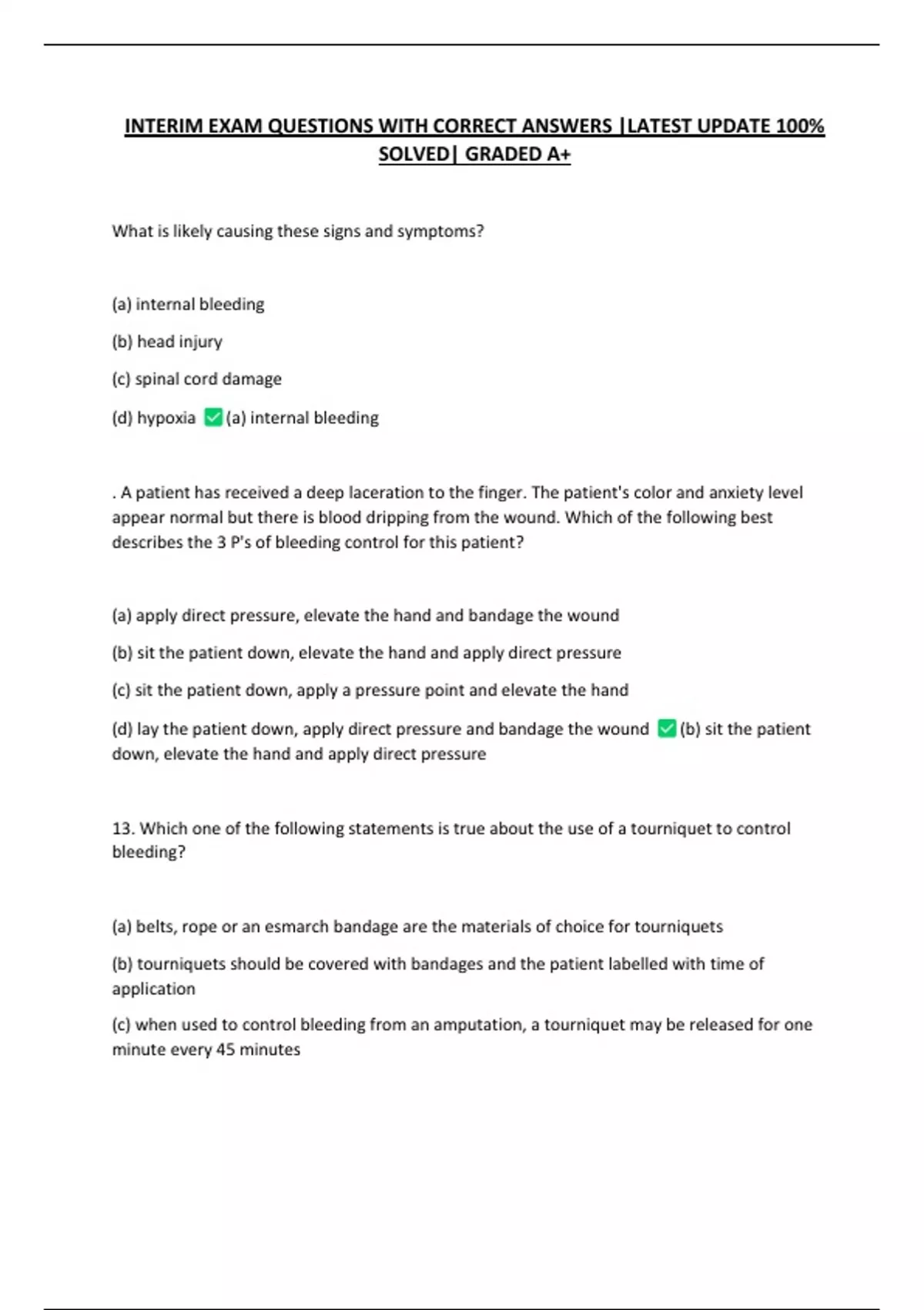 INTERIM EXAM QUESTIONS WITH CORRECT ANSWERS |LATEST UPDATE 100% SOLVED ...