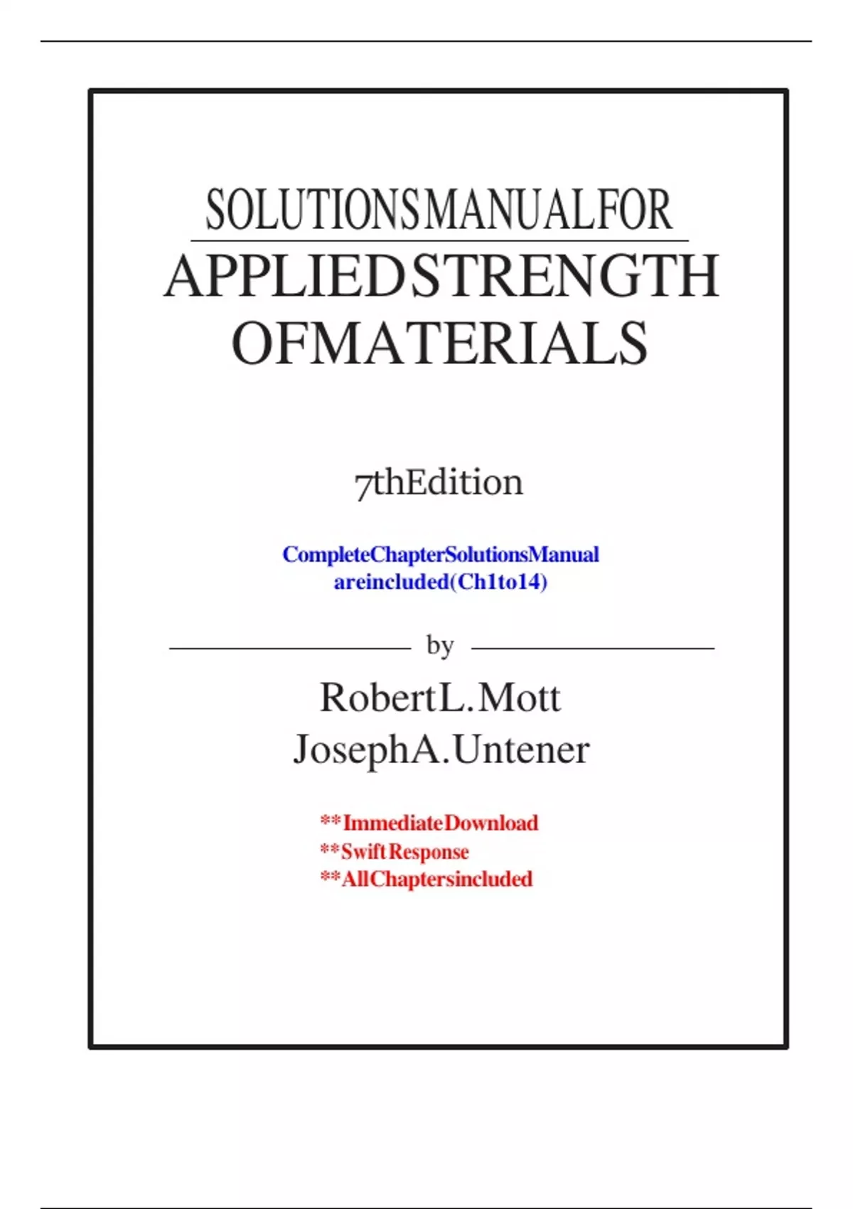 Solution Manual for Applied Strength of Materials, 7th Edition by ...