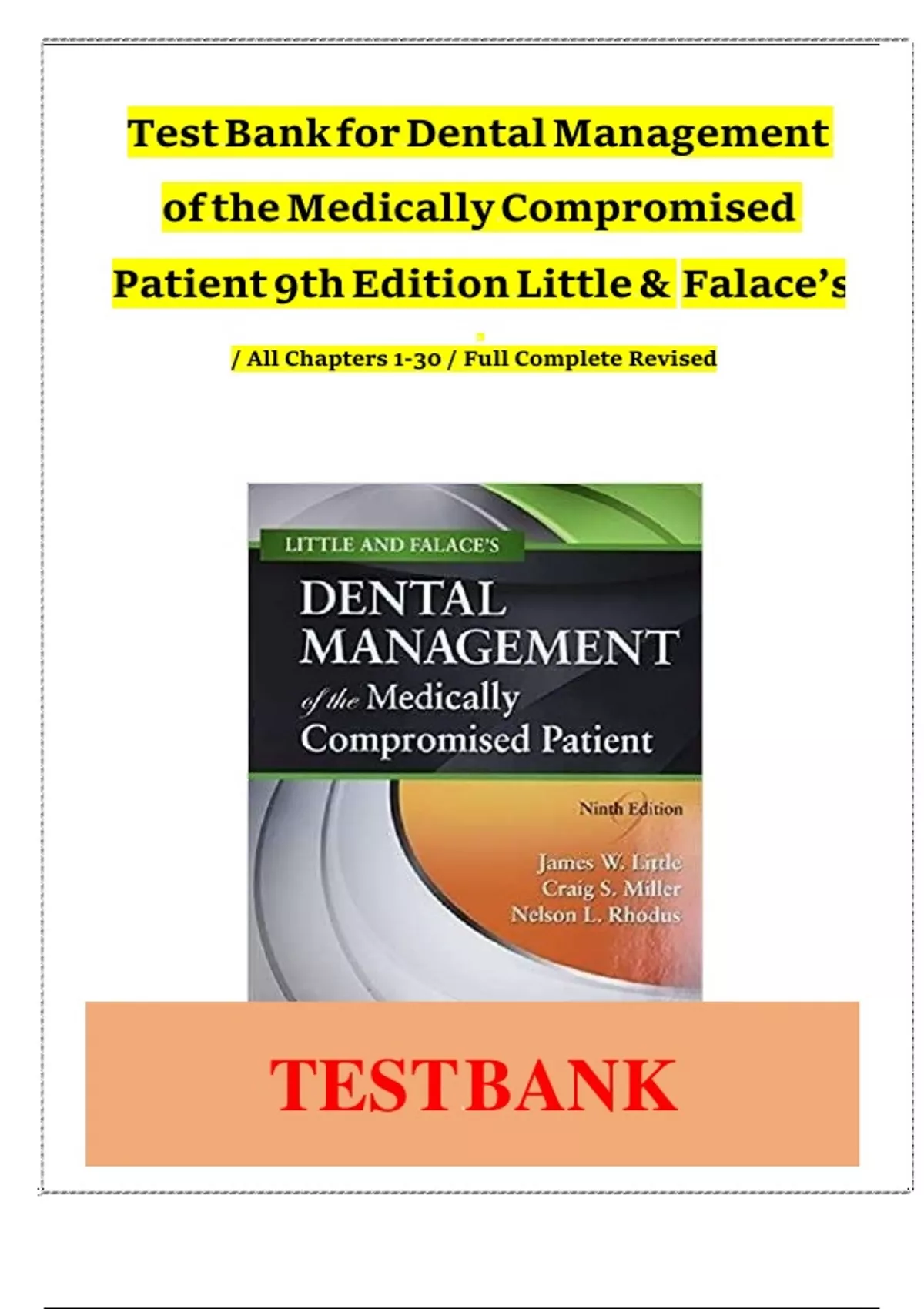Dental Management of the Medically Compromised Patient 9th Edition ...