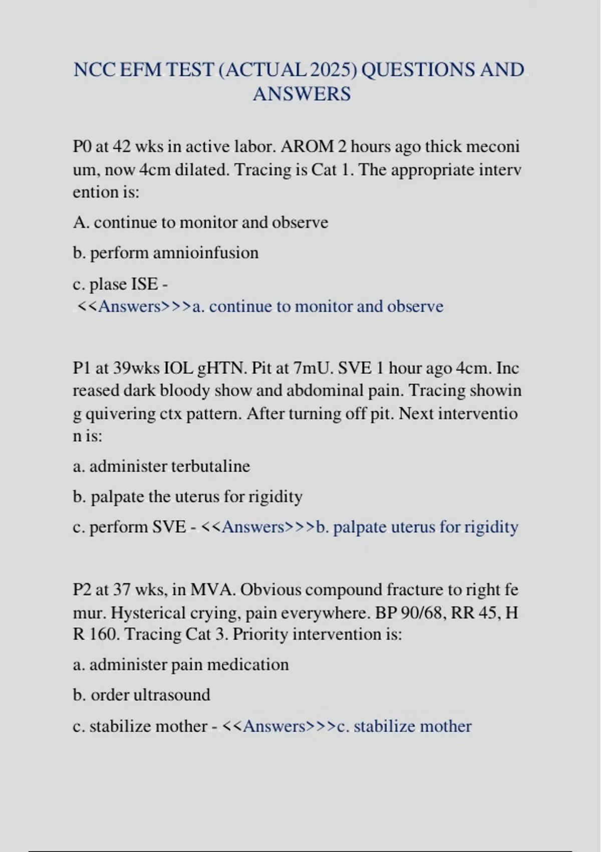 NCC EFM Test 2025 Questions & Verified Answers 100 Correct () Verified ...
