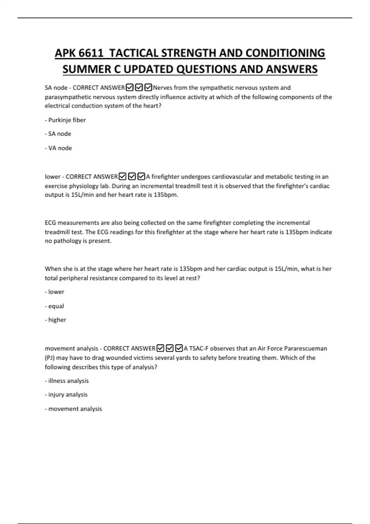 APK 6611 TACTICAL STRENGTH AND CONDITIONING SUMMER C UPDATED QUESTION ...