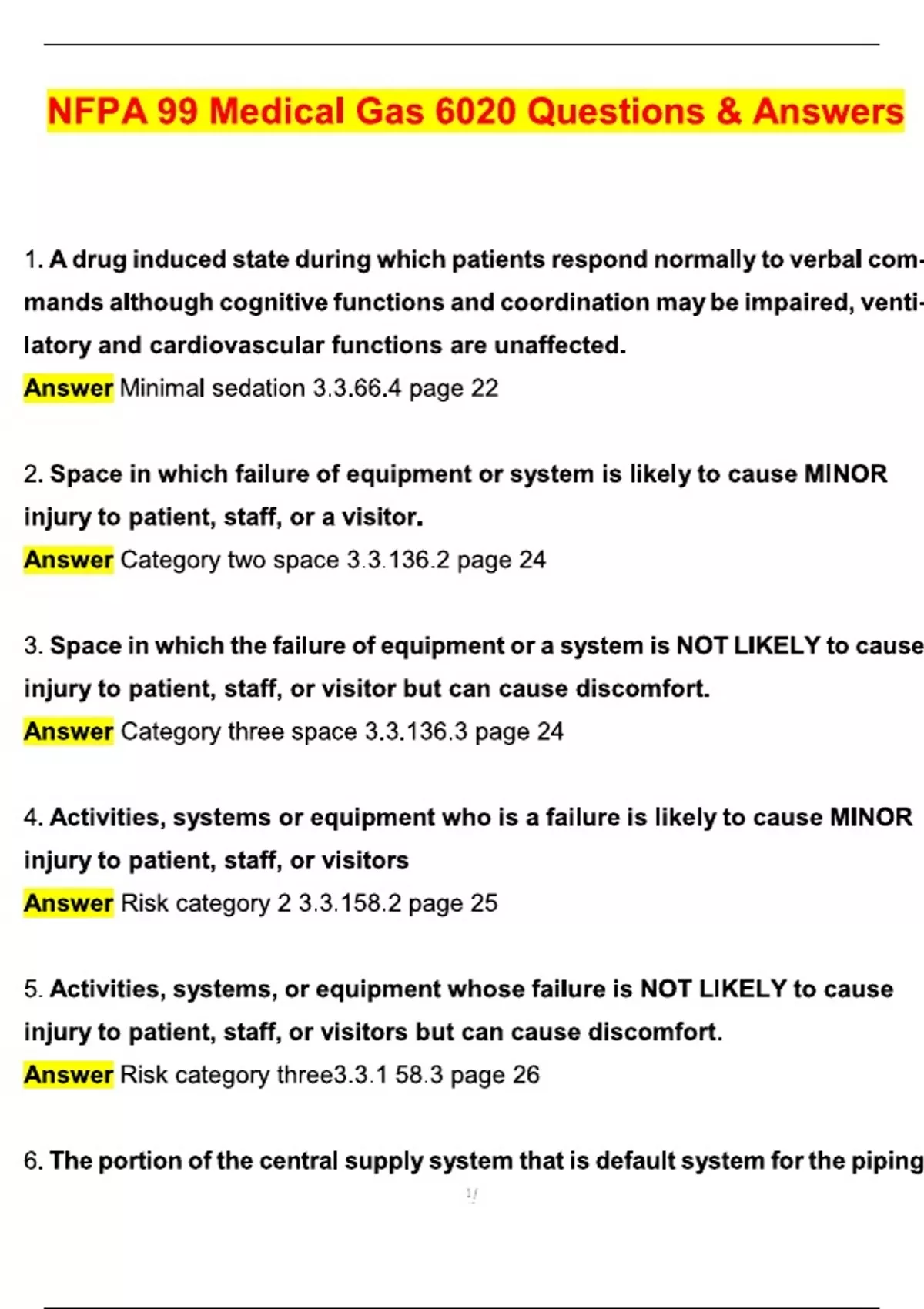 NFPA 99 Medical Gas 6020 Latest 2025 Actual Questions and Verified ...