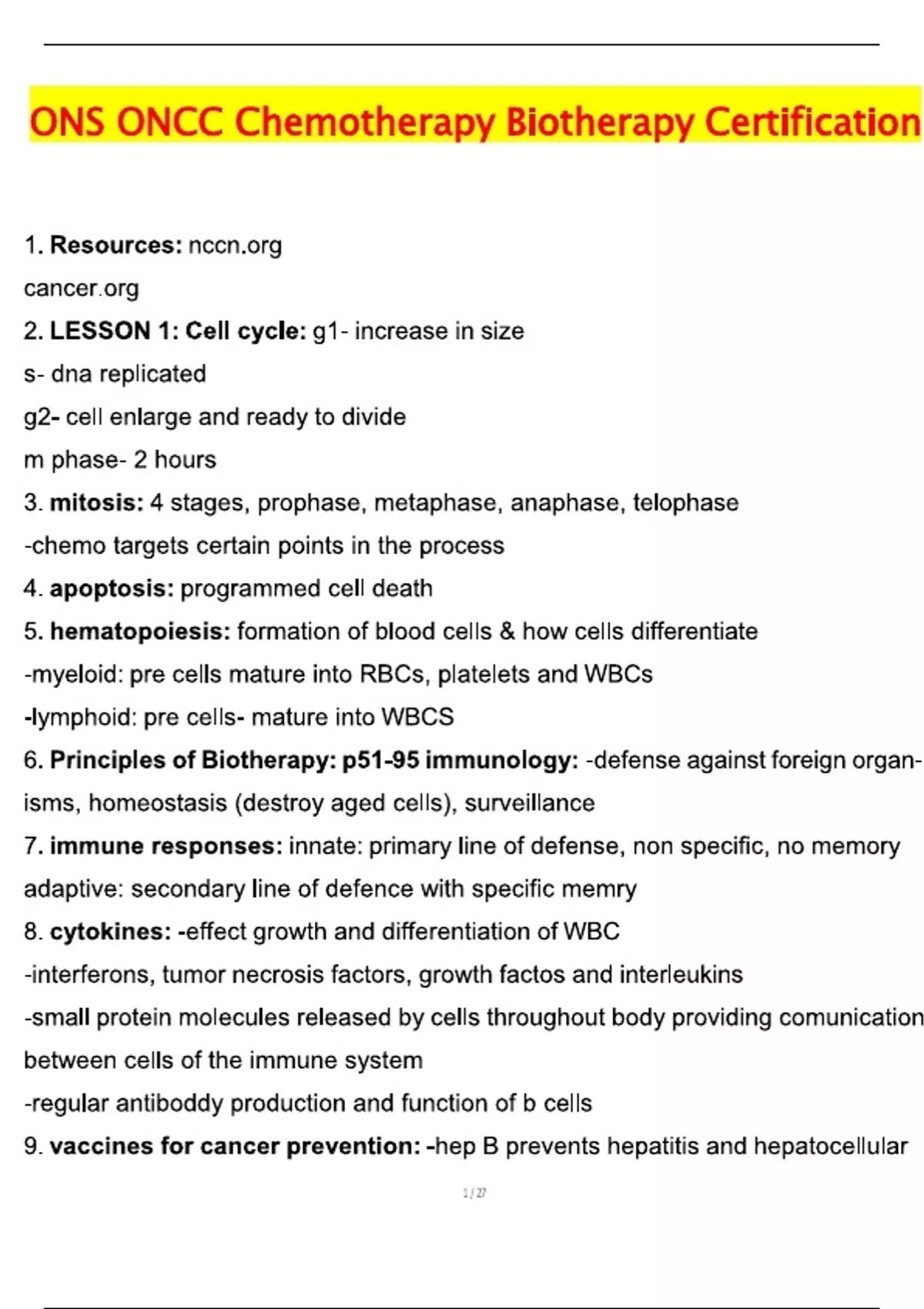 ONS/ONCC BUNDLED EXAMS 2025 ONSONCC Chemotherapy Immunotherapy Certificate ONS ONCC Chemo ...