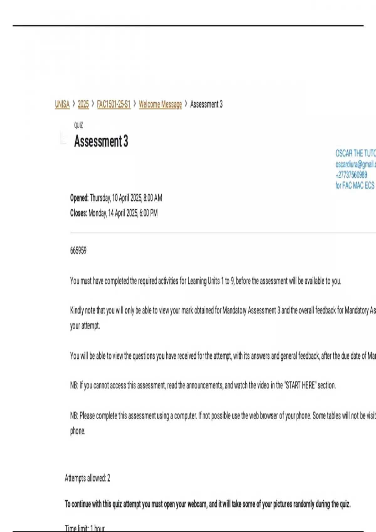 FAC1501 ASSESSMENT 3 SEM 1 OF 2025 EXPECTED QUESTIONS AND ANSWERS - Introductory Financial ...