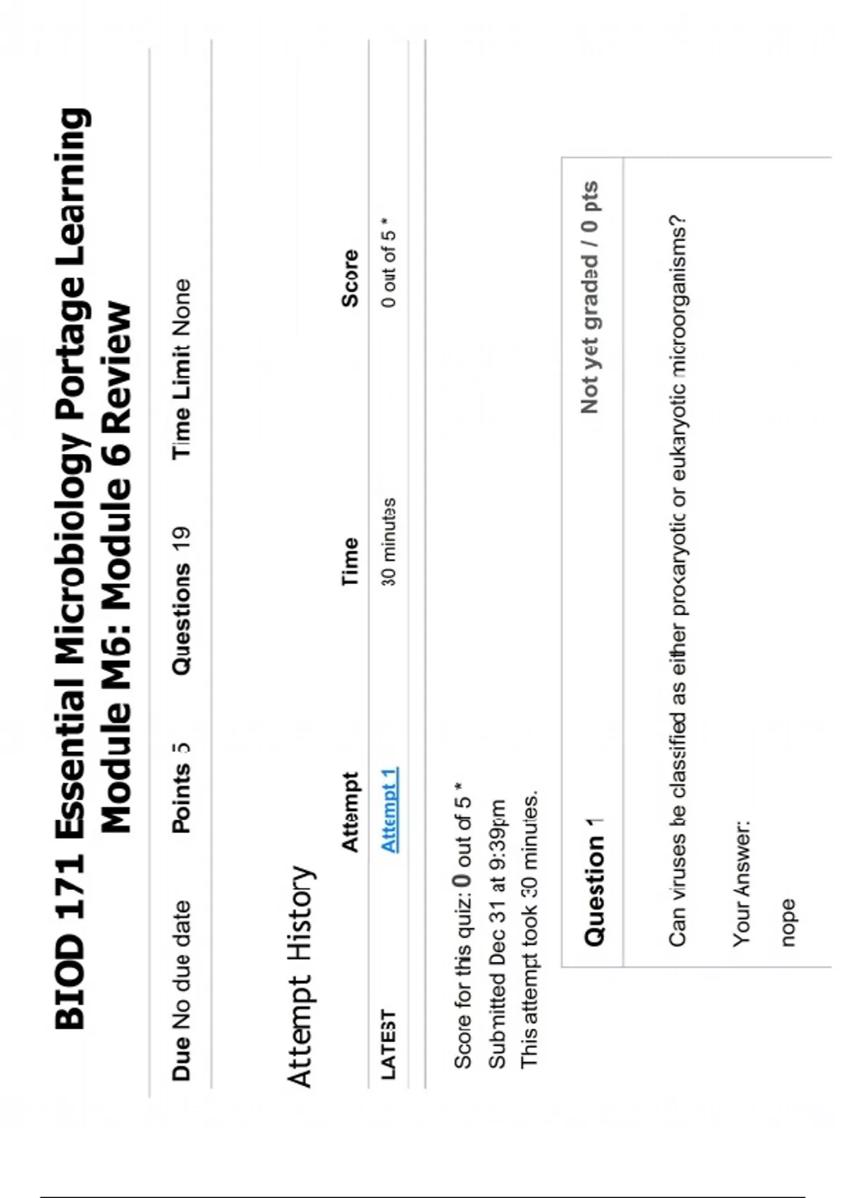 BIOD 171 Essential Microbiology Portage Learning Module M6: Module 6 ...