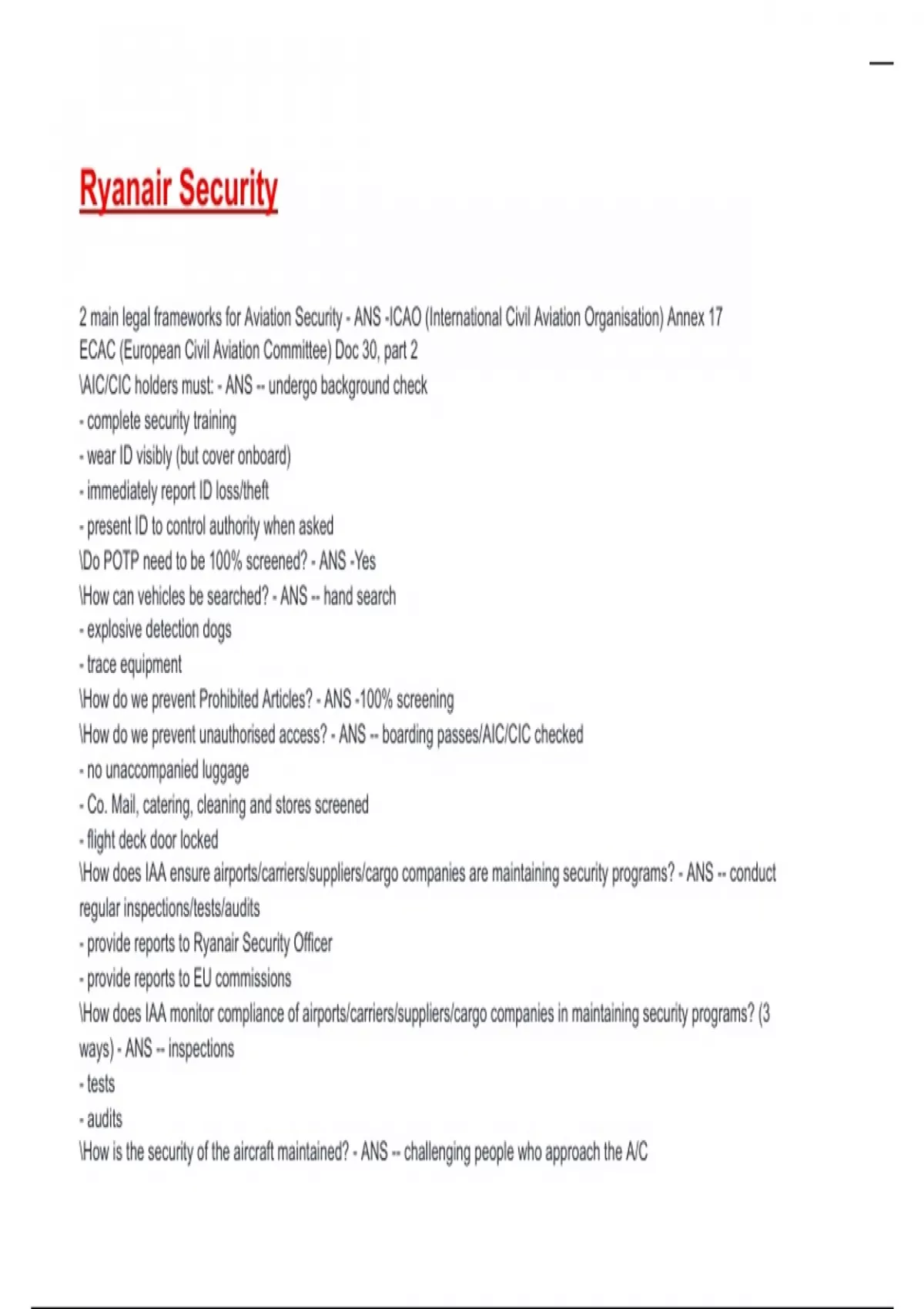 Ryanair Conversion Exam 2025/2026 Questions with correct Answers (100% ...