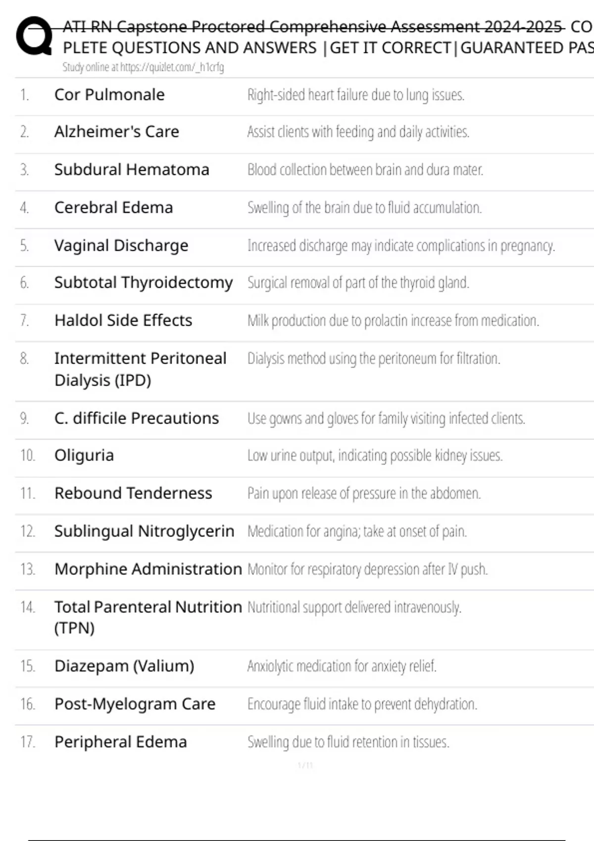 ATI RN Capstone Proctored Comprehensive Assessment COMPLETE QUESTIONS ...