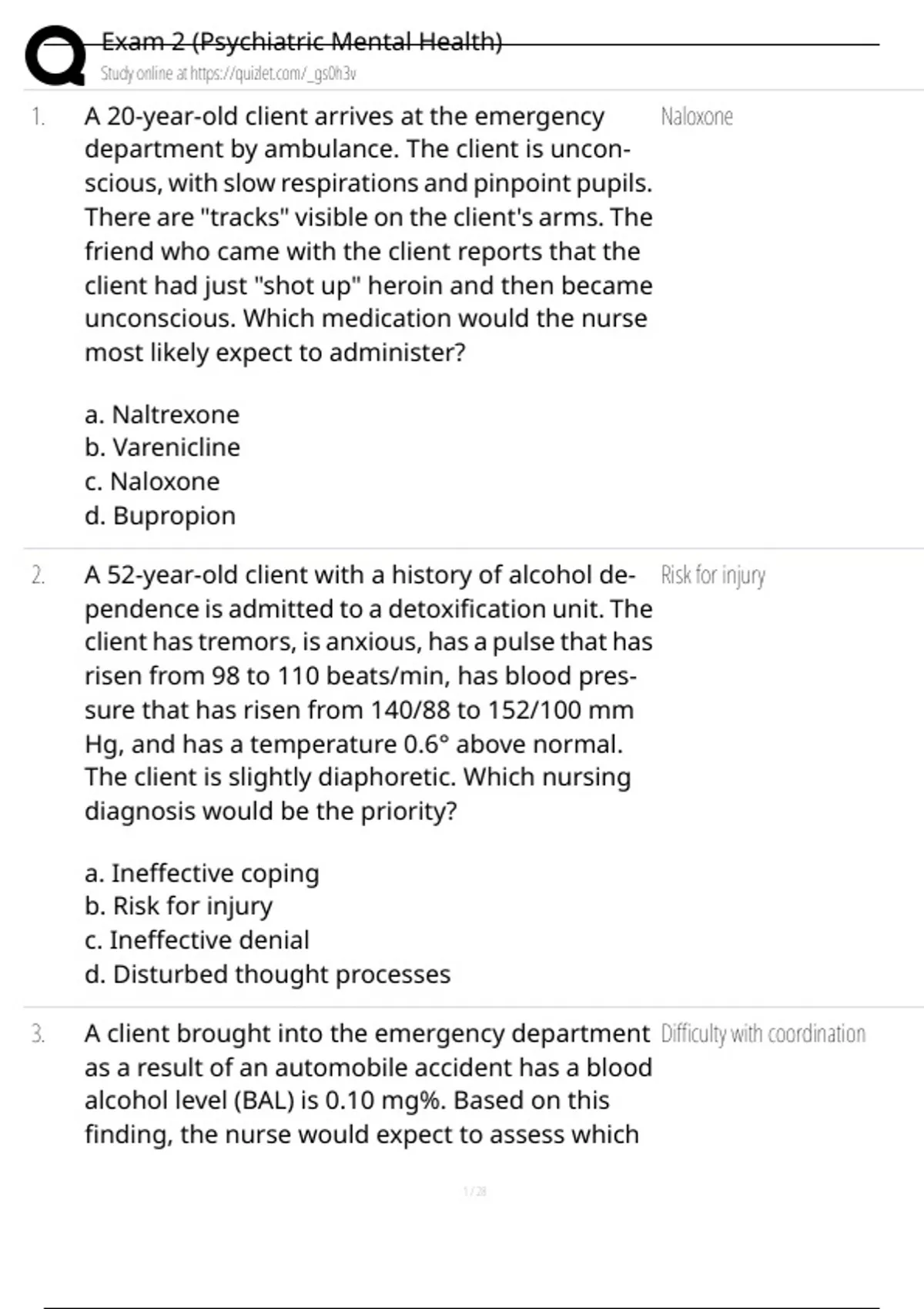 Exam 2 (Psychiatric Mental Health) EXAM 2025 LATEST UPDATED 144+ ACTUAL ...