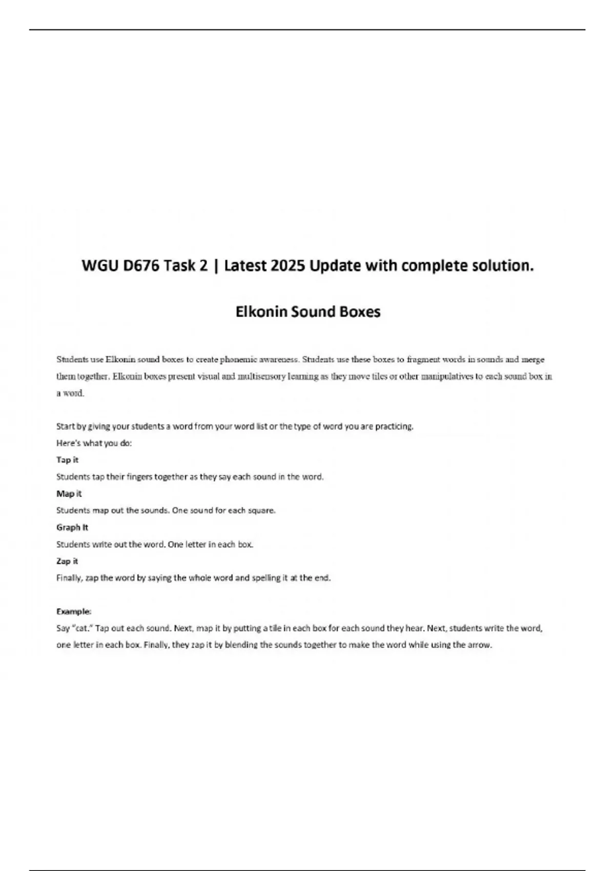 WGU D676 Task 2 | Latest 2025 Update with complete solution. - D676 ...