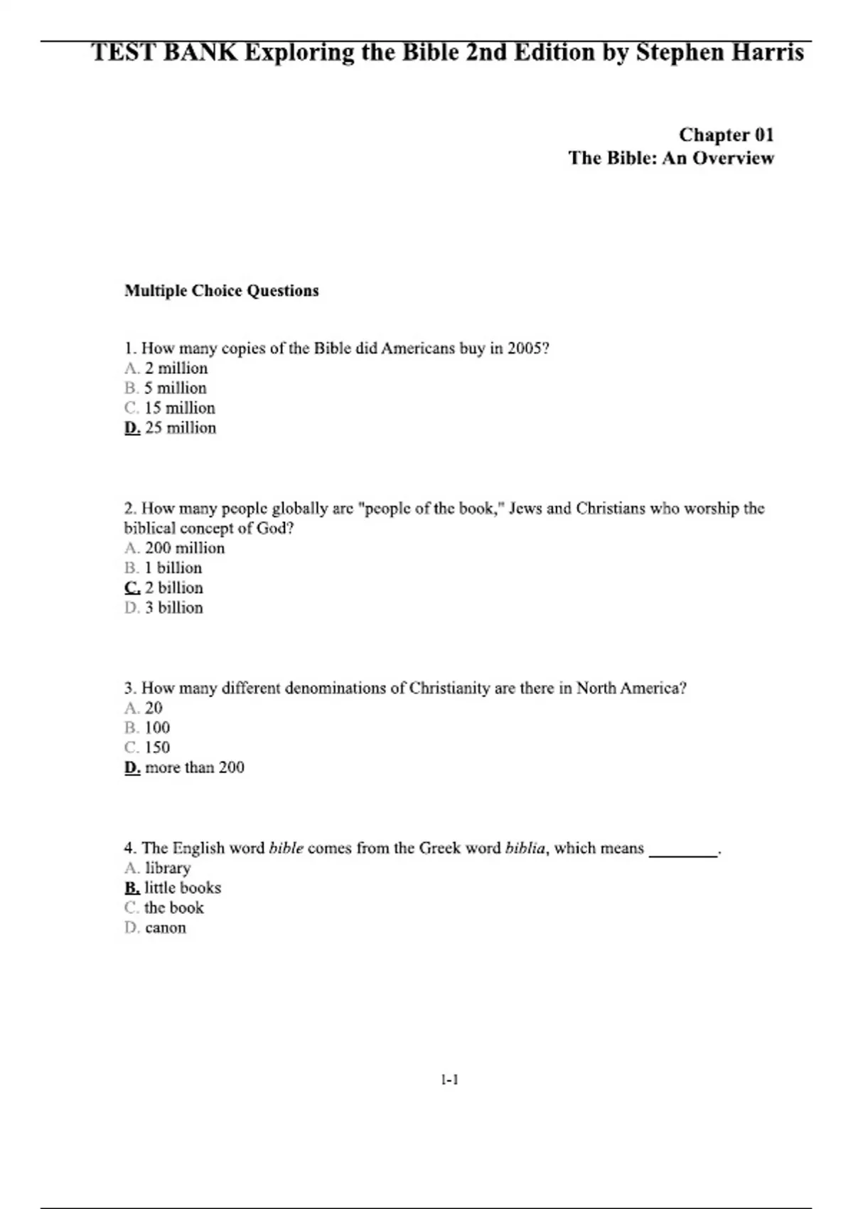 Exploring the Bible 2nd Edition Test Bank by Stephen Harris, Verified ...