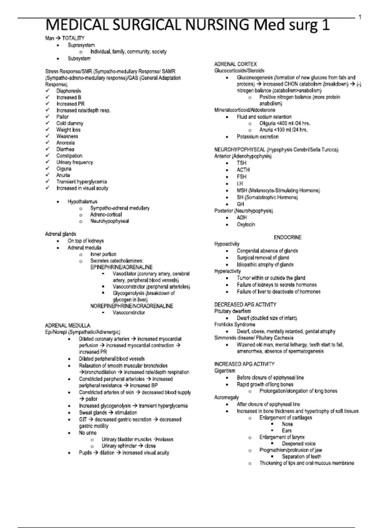 MEDICAL SURGICAL NURSING Med surg 1, Questions and Verified Answers ...