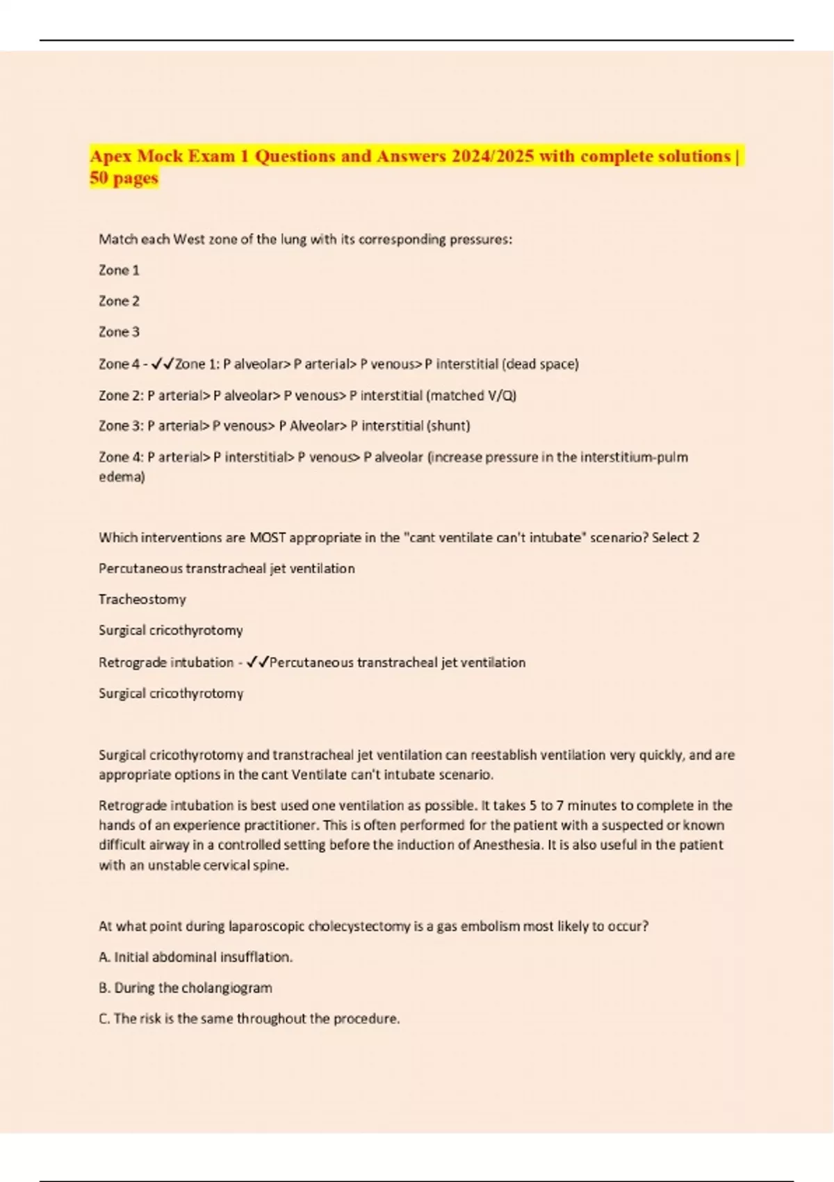 Apex Mock Exam 1 Questions and Answers 2024/2025 with complete ...