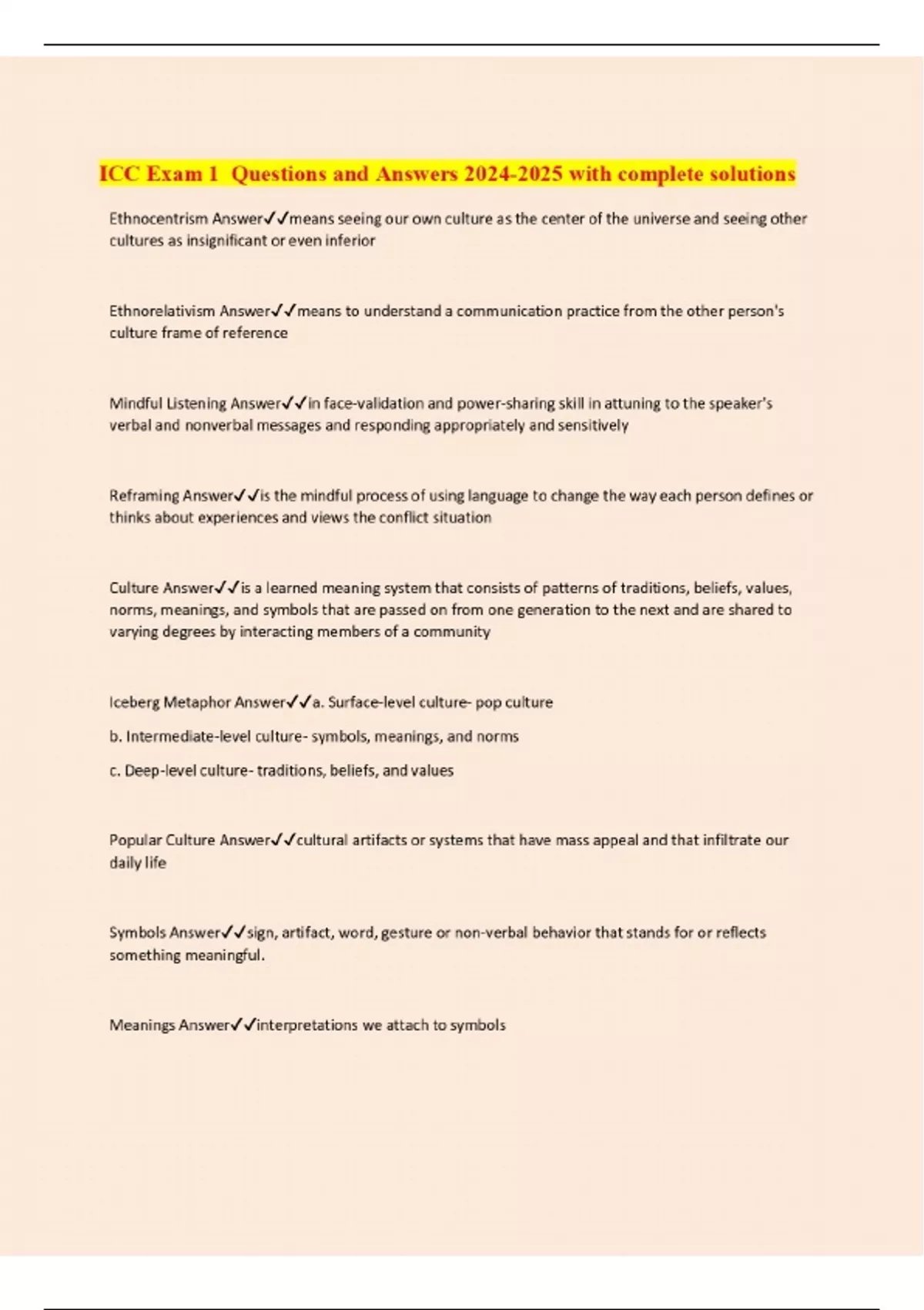 ICC Exam Questions and Answers with complete solutions - 2025 Top ...