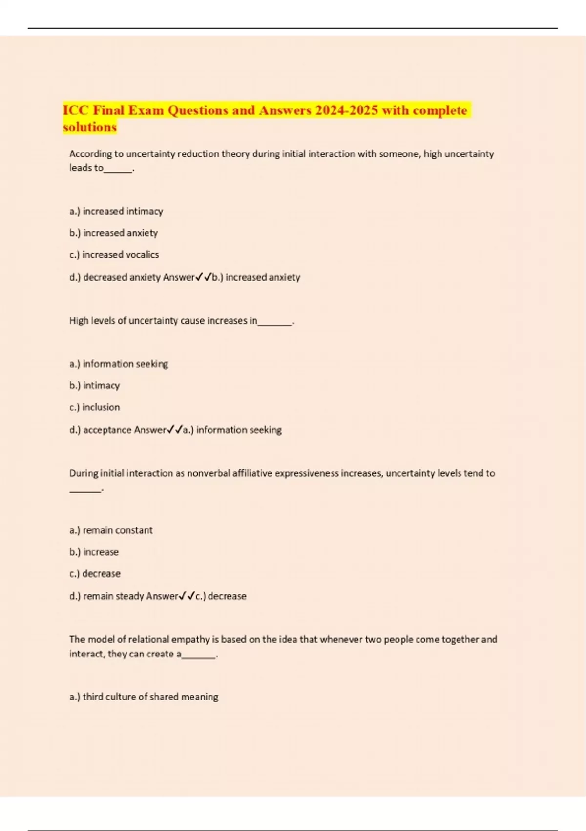ICC Exam Questions and Answers with complete solutions - 2025 Top ...