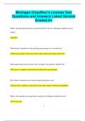 Michigan Chauffeur's License Test Questions and Answers Latest Version ...