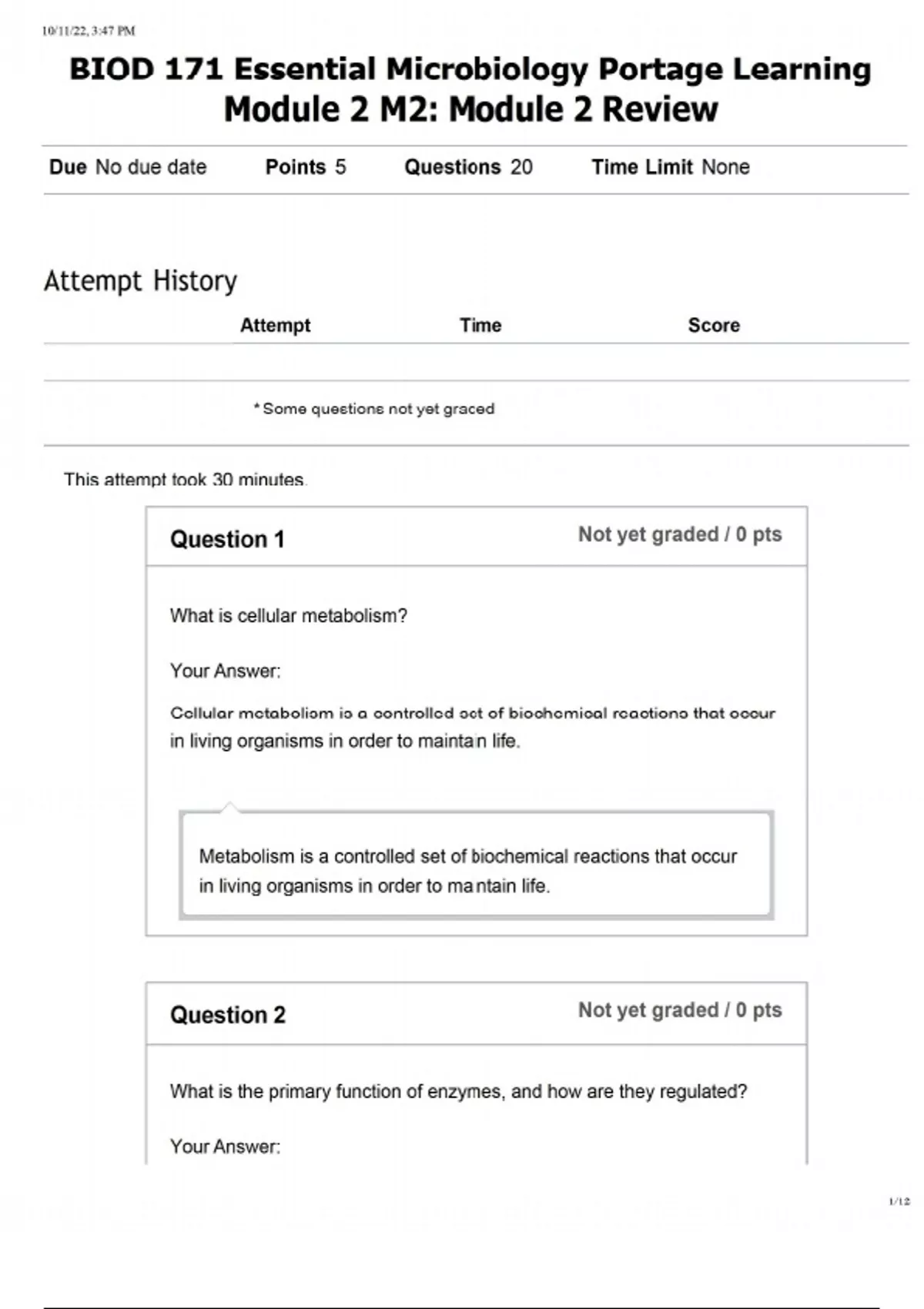BIOD 171 Essential Microbiology Portage Learning Module 2 M2: Module 2 ...