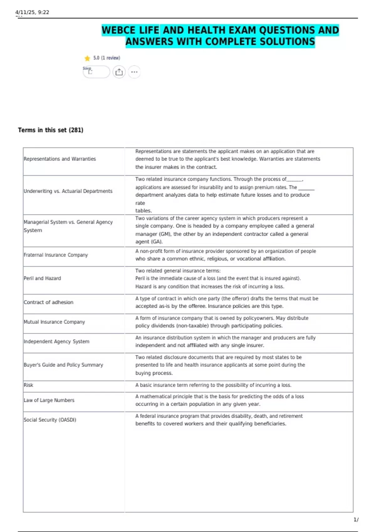 WEBCE LIFE AND HEALTH EXAM QUESTIONS AND ANSWERS WITH COMPLETE SOLUTIONS - WEBCE - Stuvia US