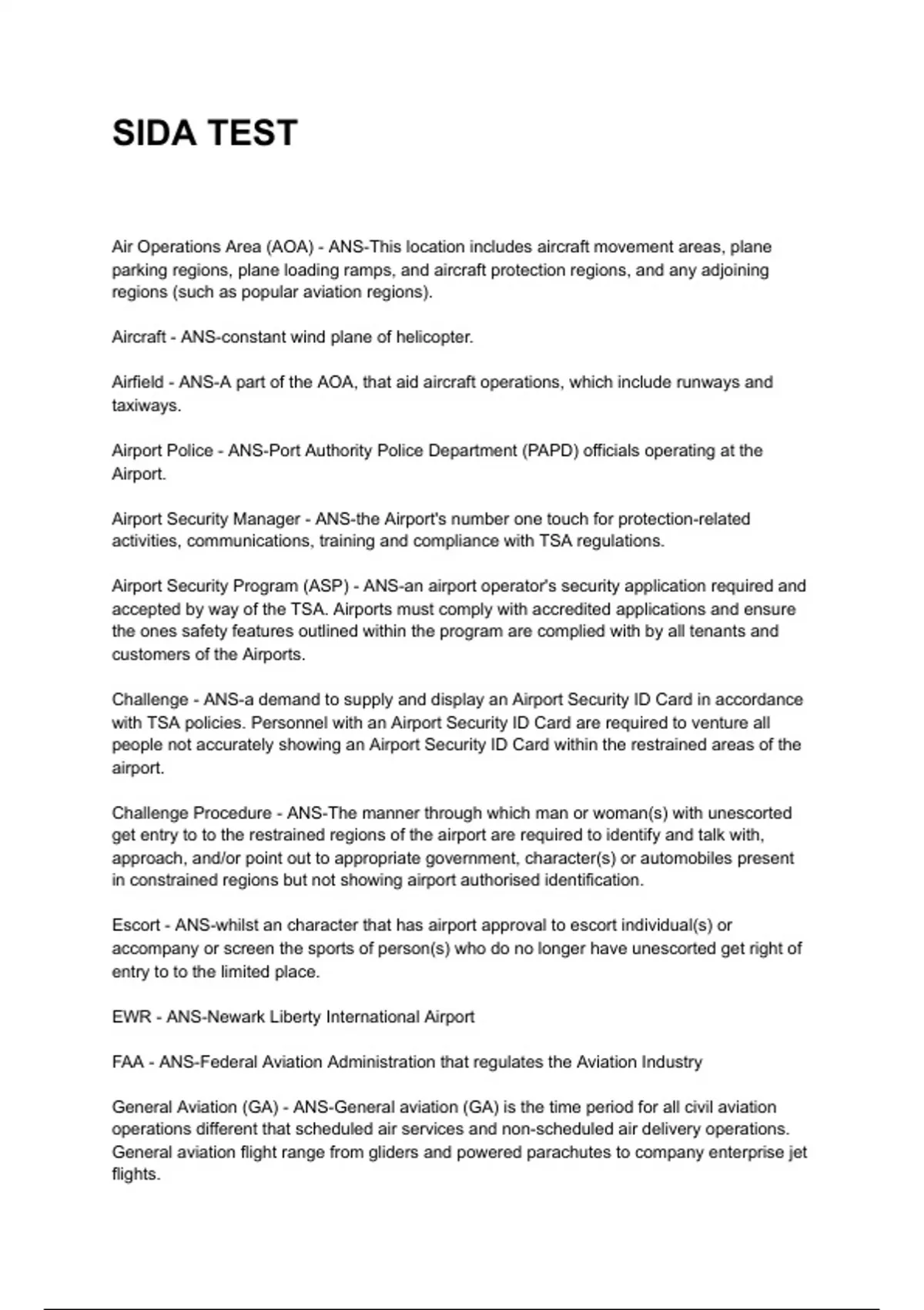 SIDA TEST NEWEST 2025/2026 ACTUAL EXAM COMPLETE QUESTIONS AND CORRECT ...