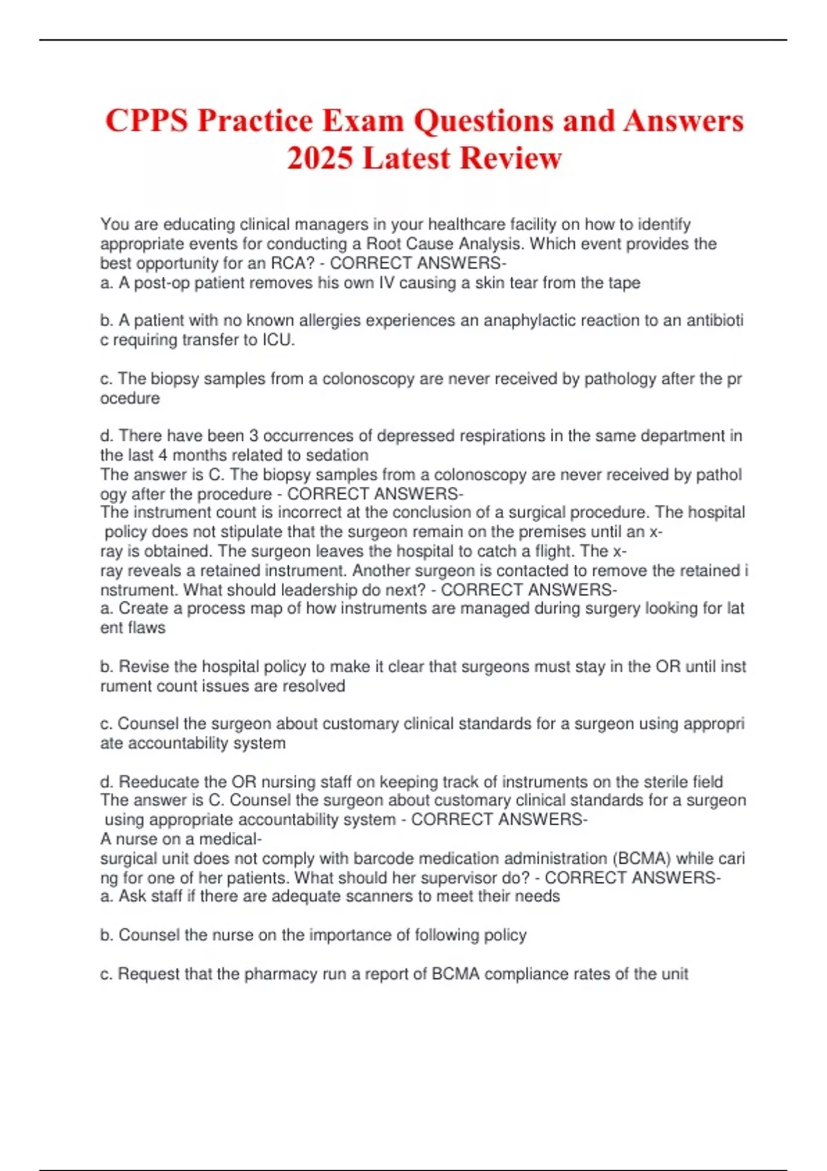 CPPS Practice Exam Questions and Answers 2025 Latest Review - CPPS ...