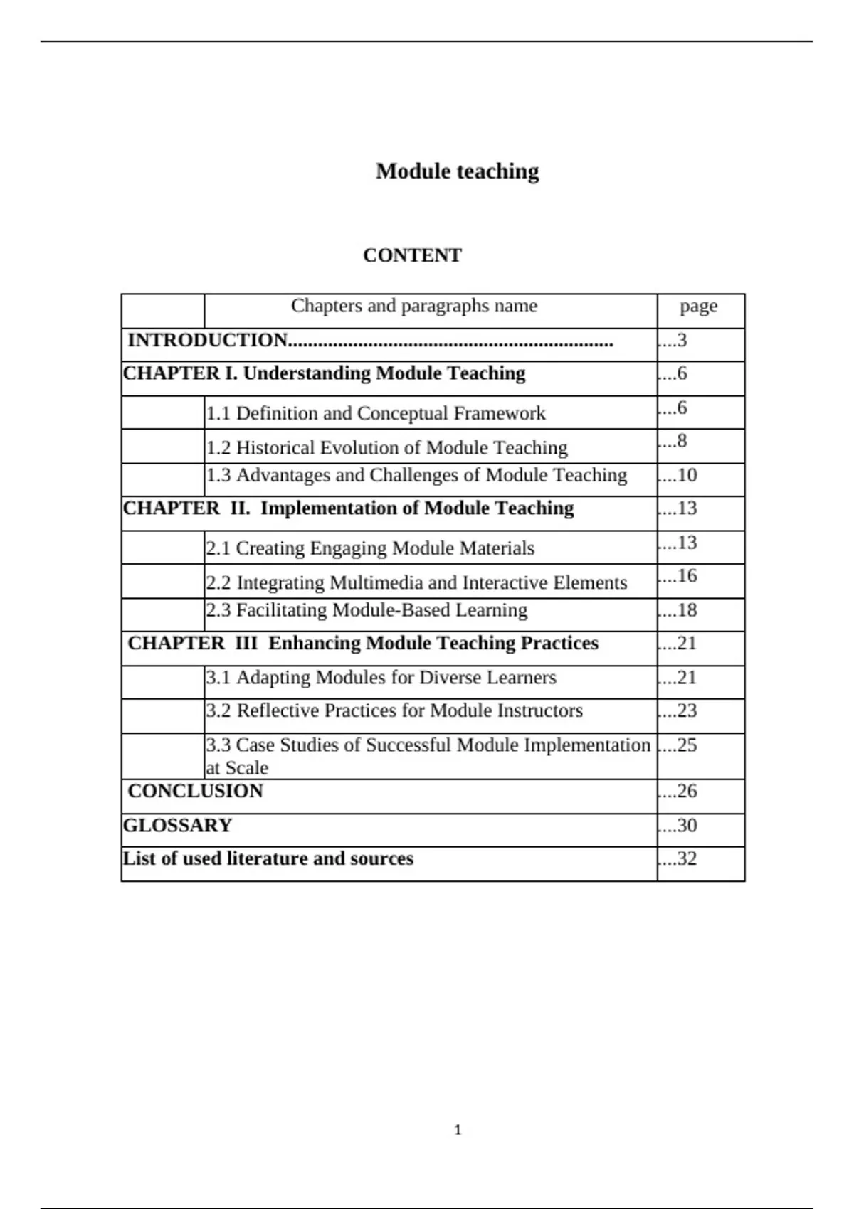 Module teaching - Module teaching (MAGIST) - Stuvia US