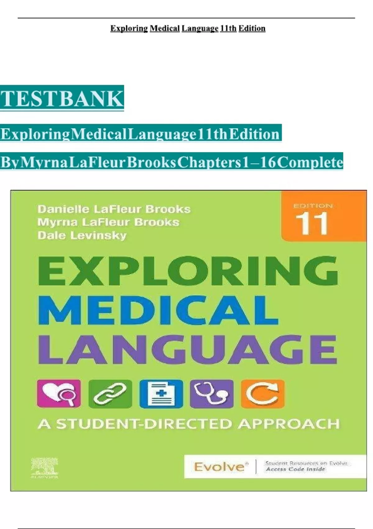 TEST BANK Exploring Medical Language 11th Edition by Myrna LaFleur ...
