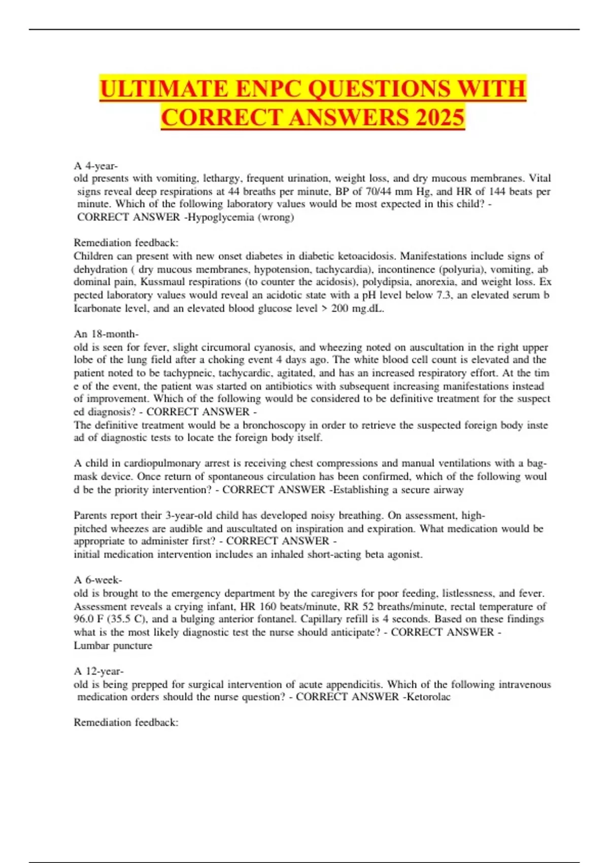 ULTIMATE ENPC QUESTIONS WITH CORRECT ANSWERS 2025 - ENPC - Stuvia FR