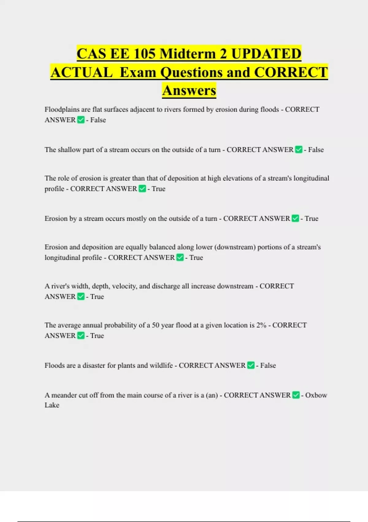 EE 105 Bundled Exam Questions WITH CORRECT Answers - Stuvia US