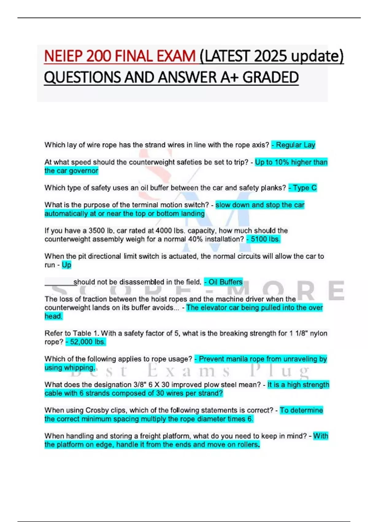 NEIEP 200 FINAL EXAM (LATEST 2025 update) QUESTIONS AND ANSWER A+ ...