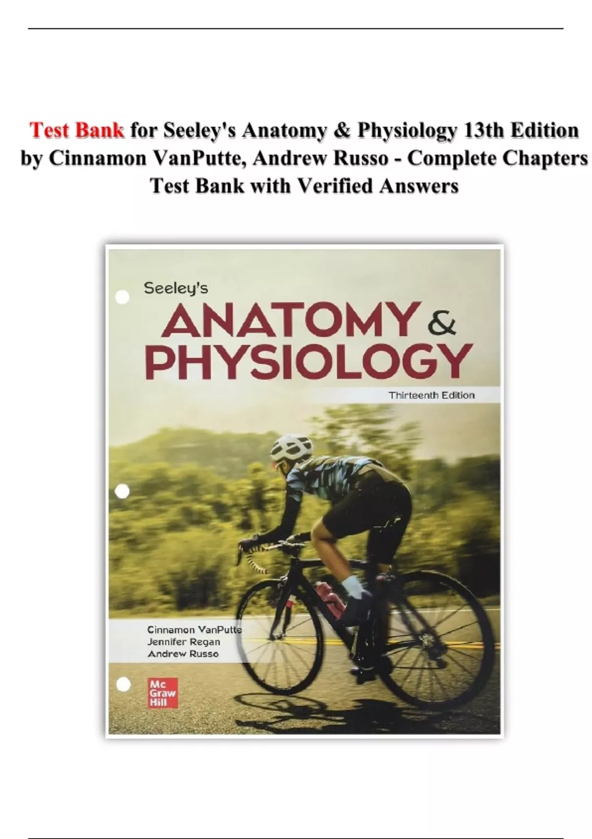 Test Bank for Seeley's Anatomy & Physiology, 13th Edition by Cinnamon ...